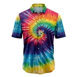 Tie Dye Color Aloha Hawaiian Shirt - Walmart.com