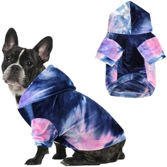 Tie Dye Dog Hoodie Puppy Sweater Sweatshirt, Cold Weather Coat Pet ...