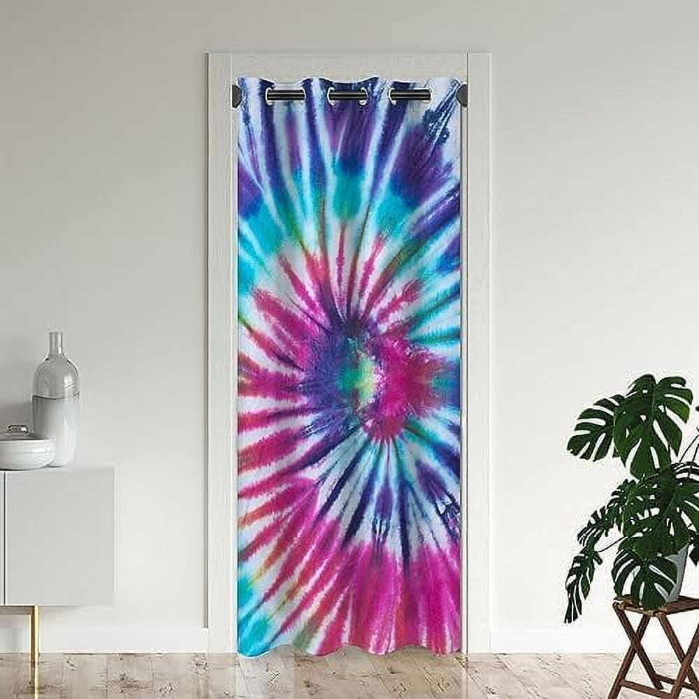 Tie Dye Door Curtains For Doorways Abstract Bohemian Hippie Psychedelic