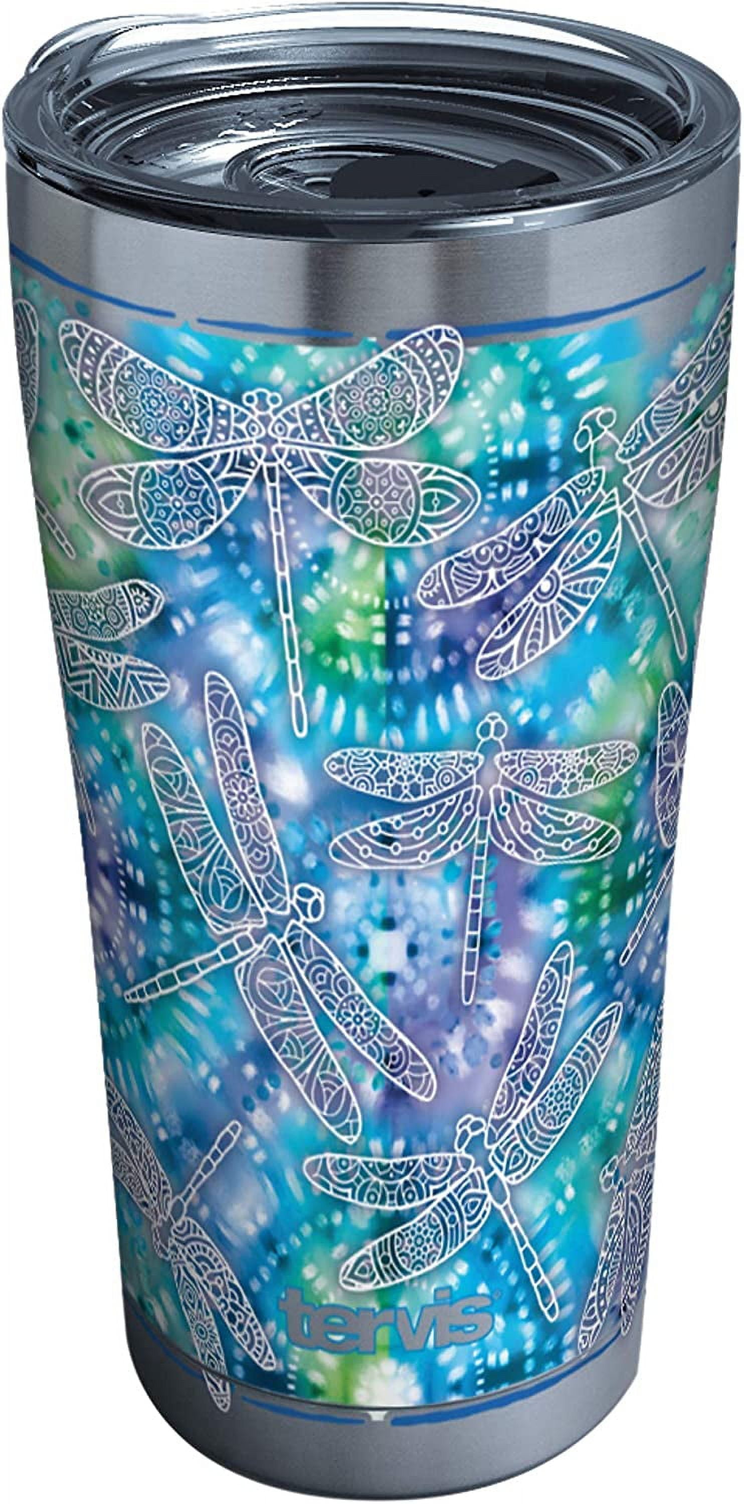 Tie Dye Dragonfly Triple Walled Insulated Travel Cup Keeps Drs Cold & Hot, 20oz Legacy ...