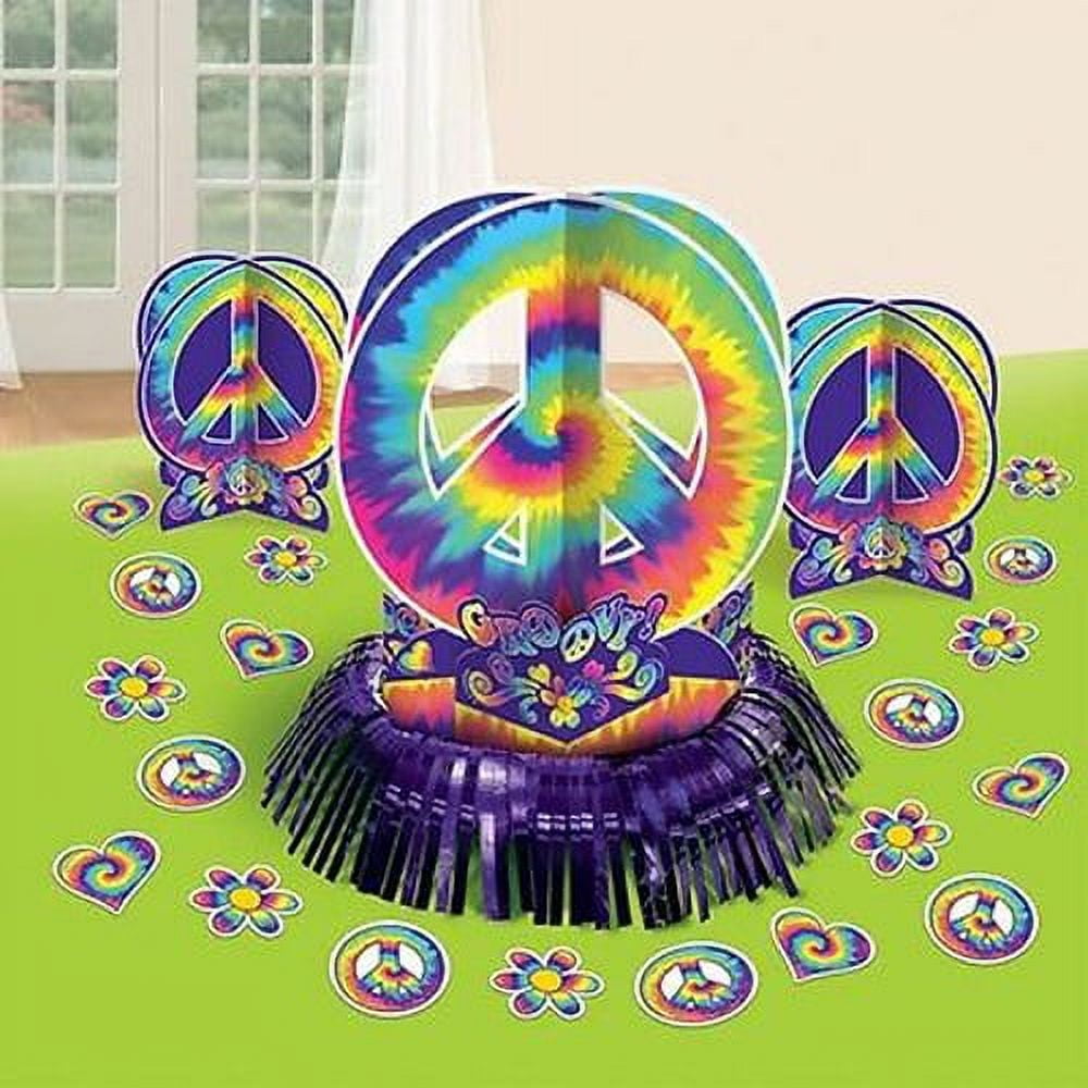 Tie-Dye 'Feeling Groovy' Table Decorating Kit (23pc) - Walmart.com