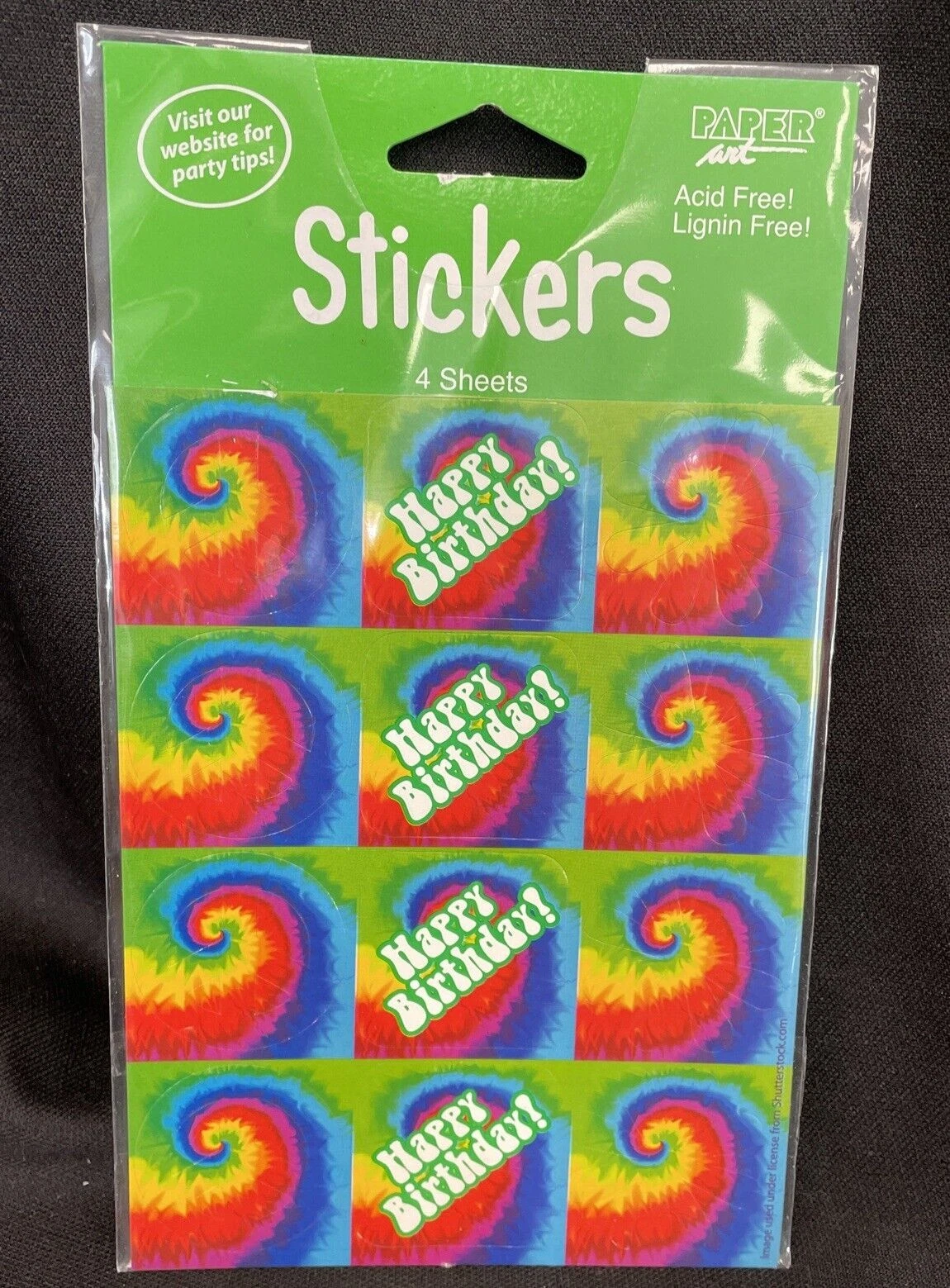 Tie Dye Fun Groovy Party Supplies Stickers 4 Sheets Each - Walmart.com