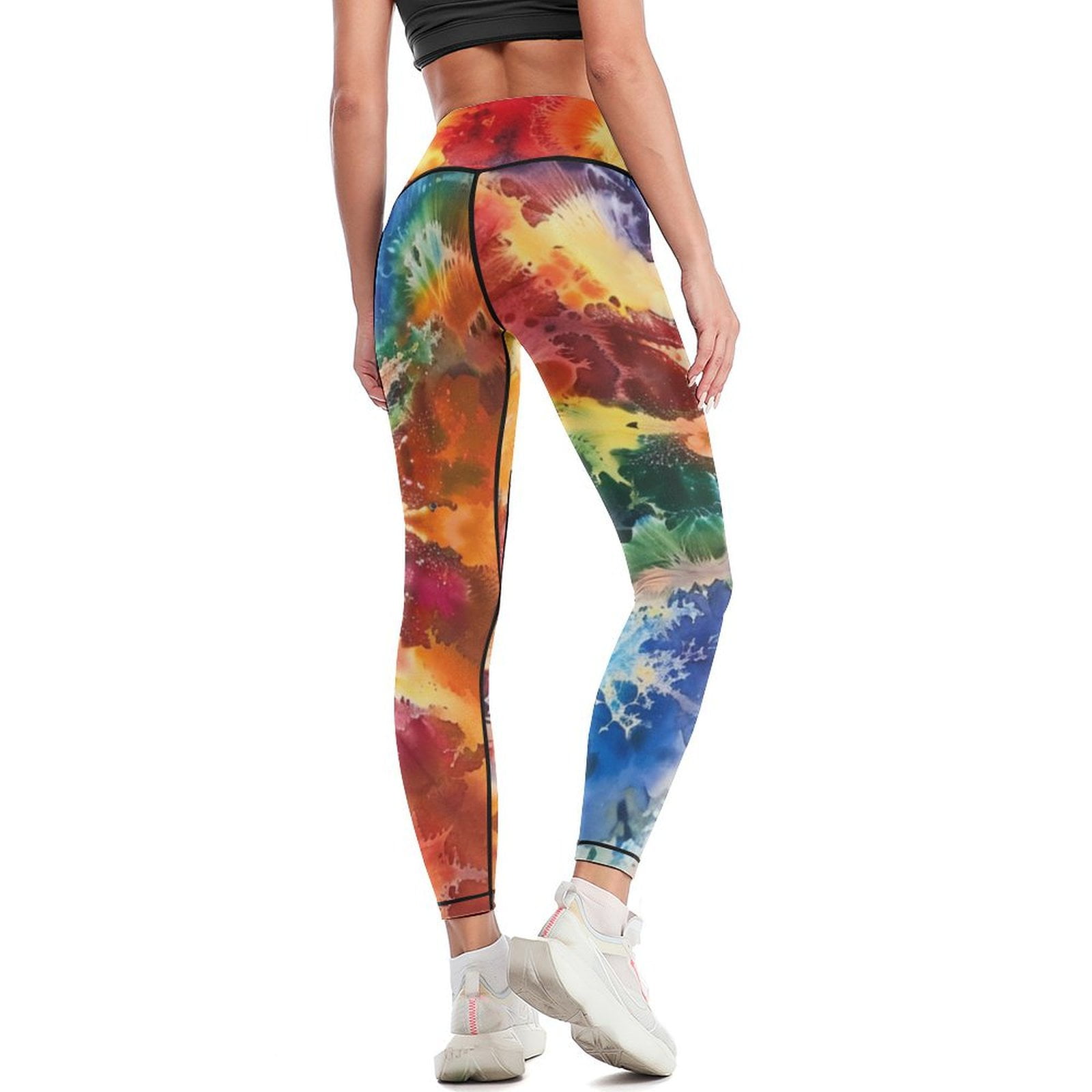 Tie-Dye High Waisted Leggings for Women Regular & Plus - No See Through ...