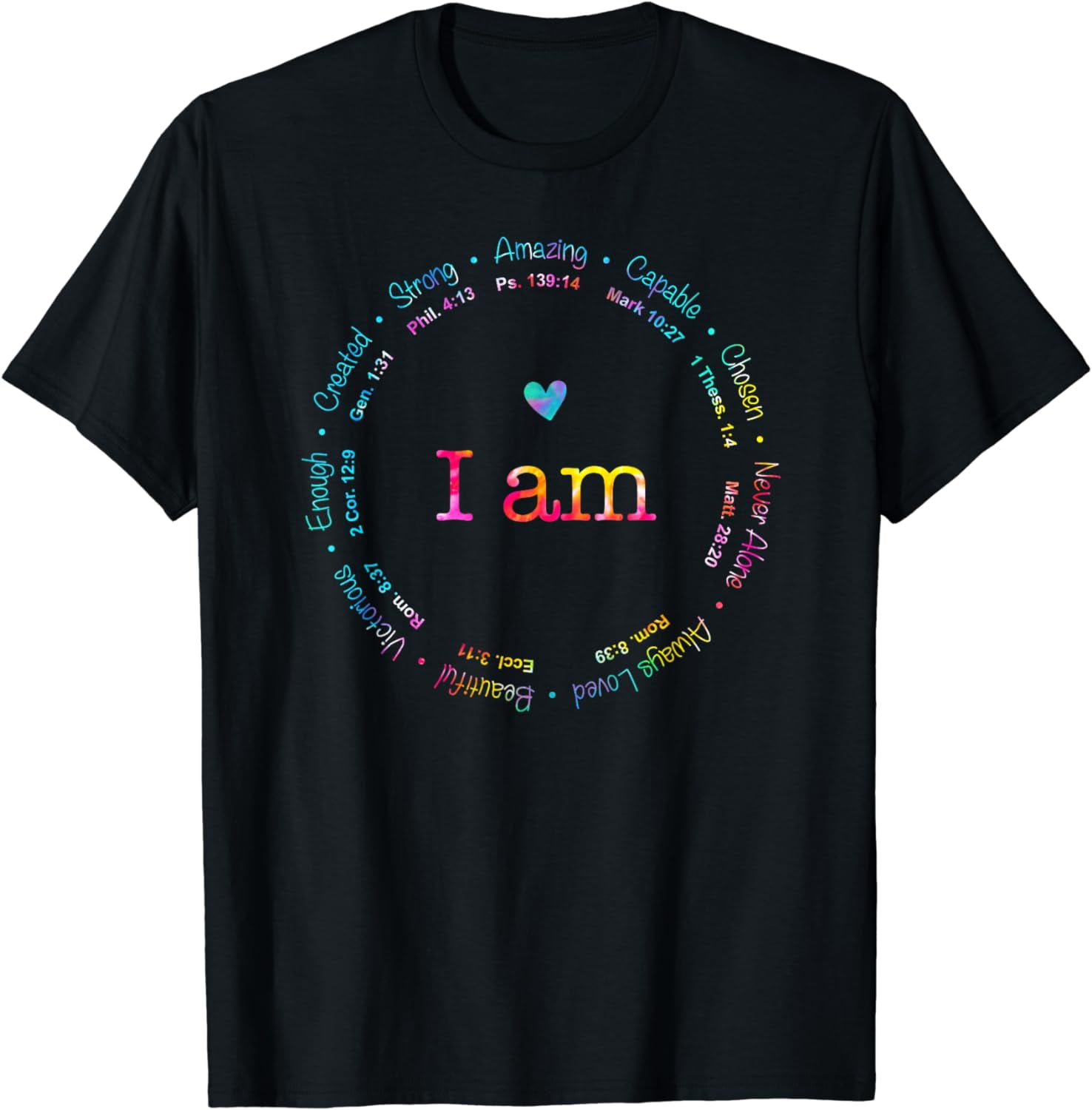 Tie Dye I Am Inspiration Bible Verse Christian Religious T-Shirt ...