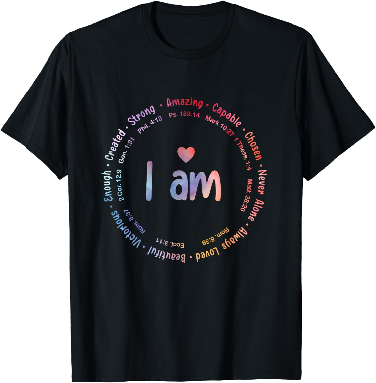 Tie Dye I Am Inspiration Christian Religious Bible Verses T-Shirt ...
