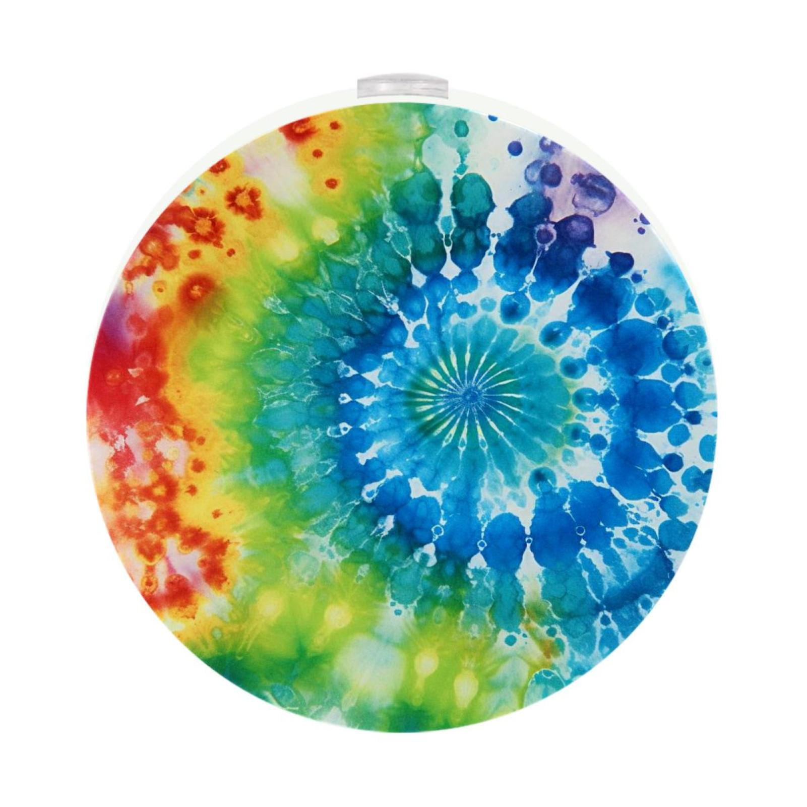 Tie Dye LED Round Night Light-2PCS, Energy Efficient Plug-in Bedroom ...