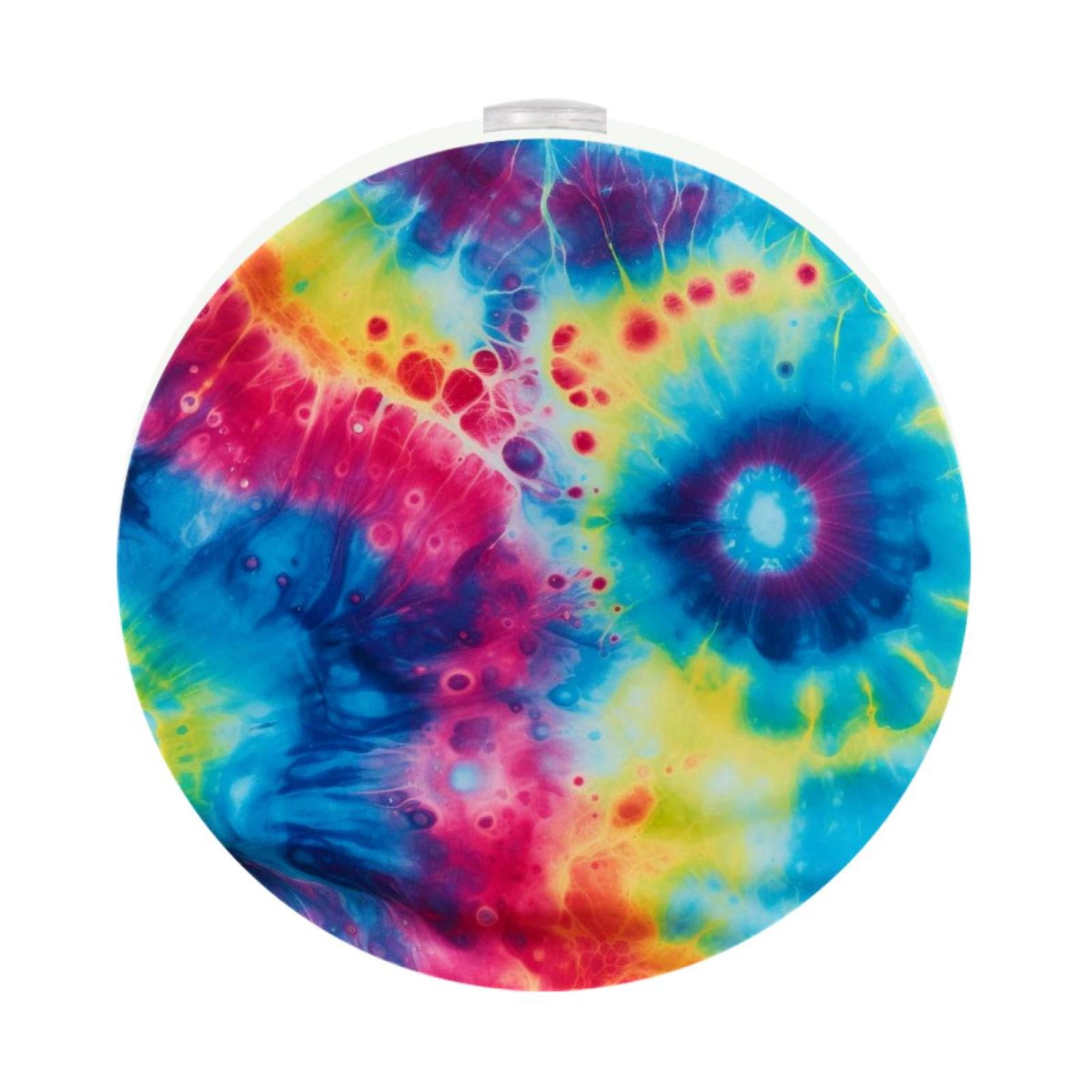Tie Dye LED Round Night Light 2PCS - Motion Sensor Activated Soft Glow ...
