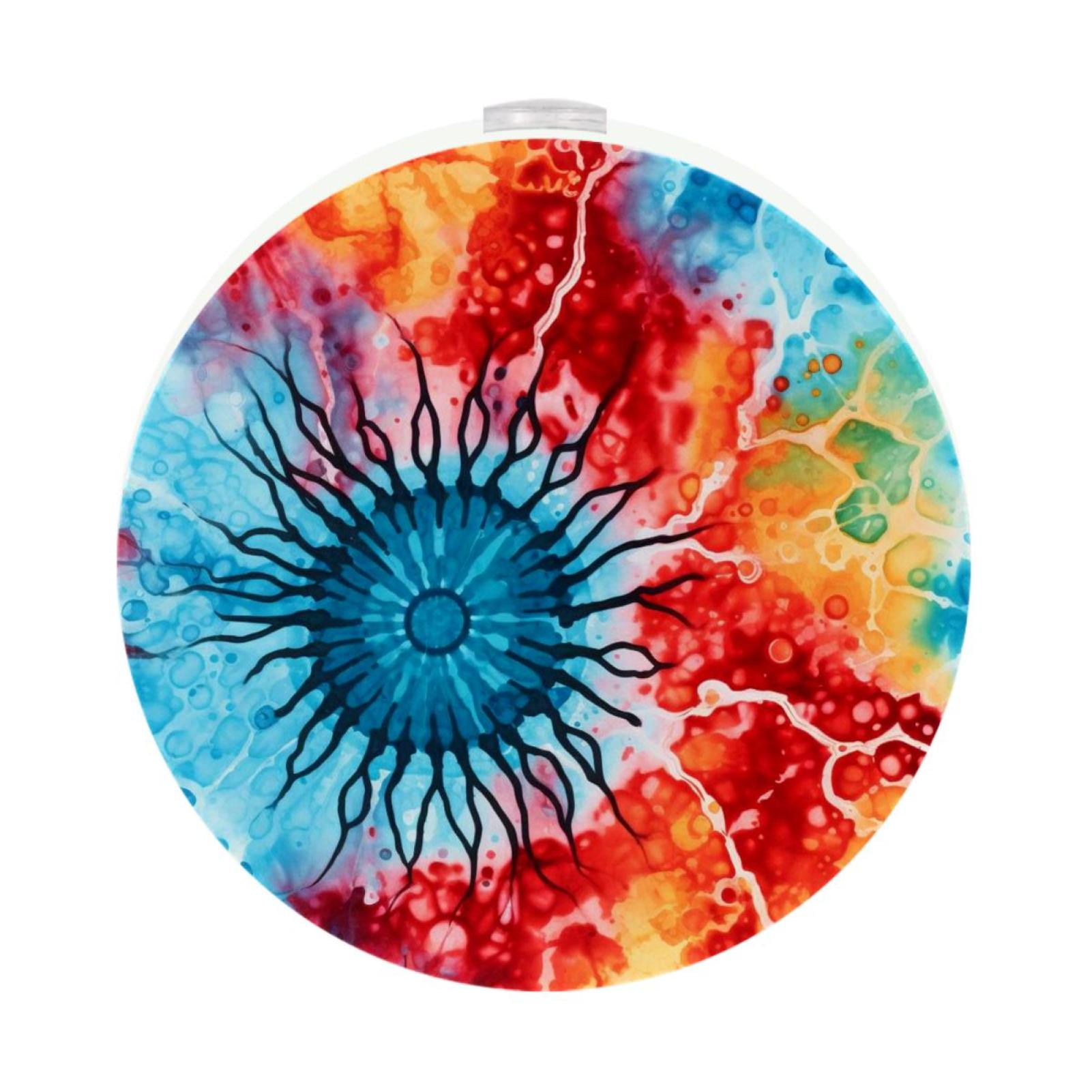 Tie Dye LED Round Night Light-2PCS, Plug-in Dusk-to-Dawn Auto Sensor ...