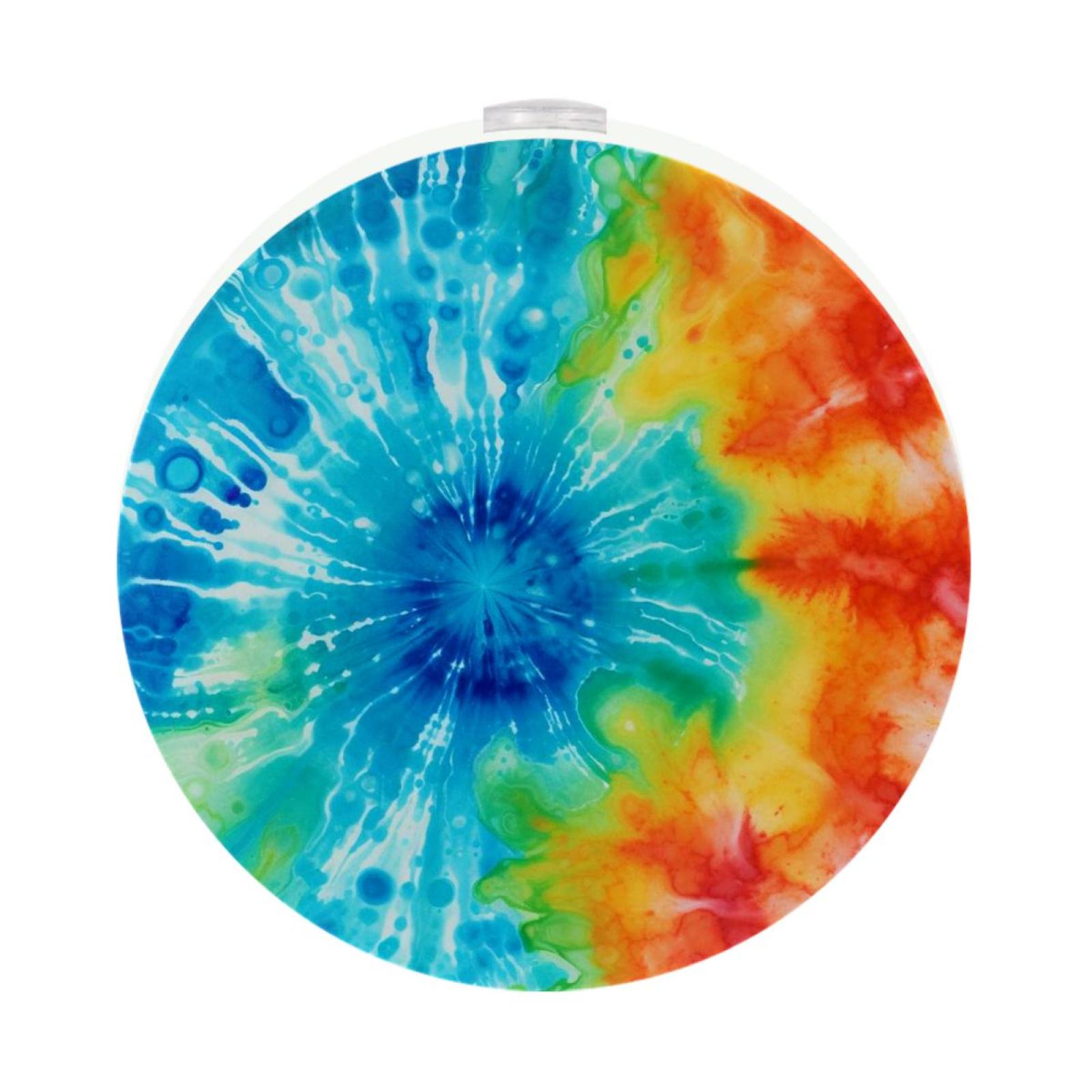 Tie Dye LED Round Night Light-2PCS, Plug-in Wall Lamp with Dusk to Dawn ...