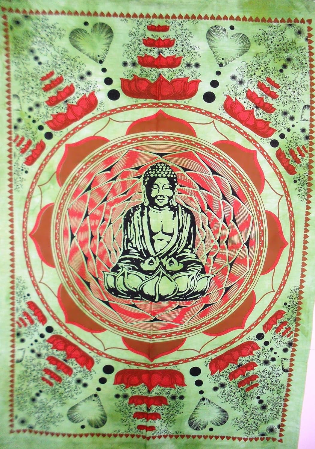 Tie Dye Lotus Buddha Poster, Indian Wall Decor, Hippie Tapestry ...
