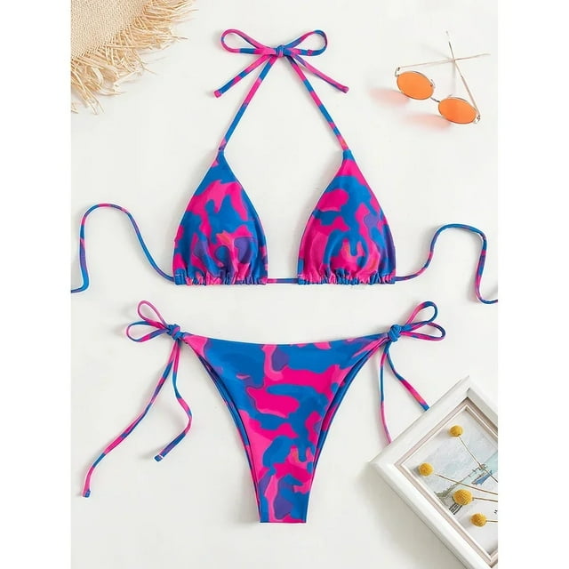 Tie Dye Micro Bikini 2024 Women Swimsuit Female Swimwear Thong Bathing ...