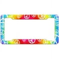 Tie Dye Peace Hippie Rainbow Pattern License Plate Frame - Walmart.com