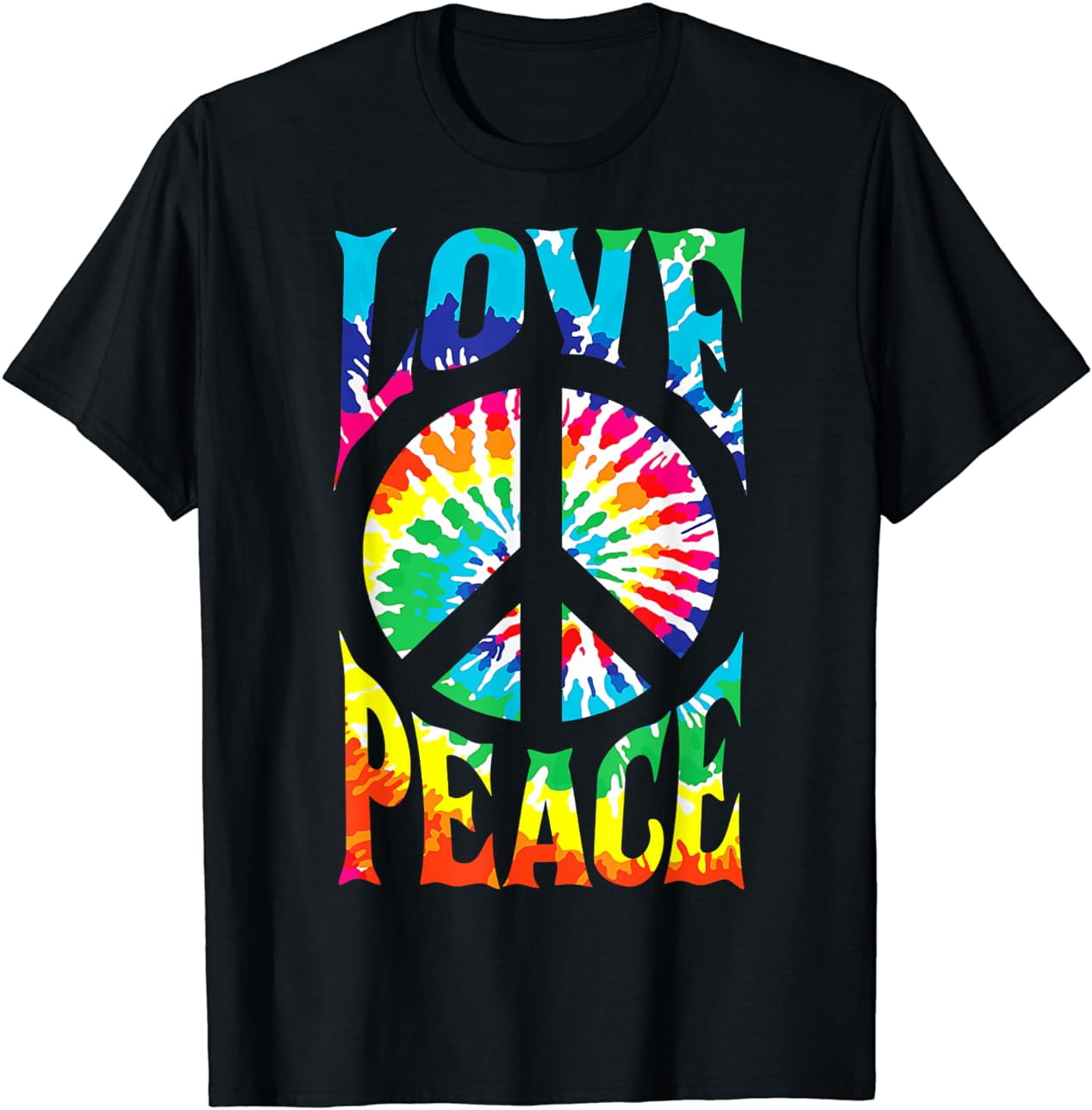 Tie Dye Peace Sign Love 60's 70's Hippie Women Mom T-Shirt - Walmart.com