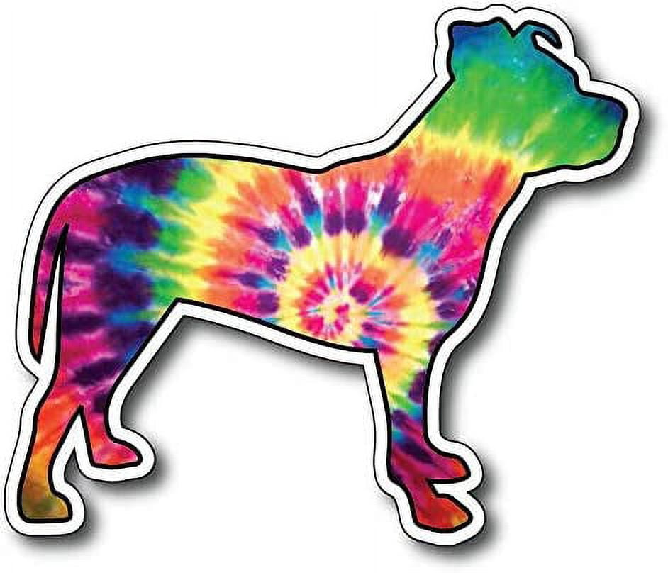 Tie Dye Pitbull Sticker Dog Cup Laptop Car Window Bumper K9 Pit Bull ...