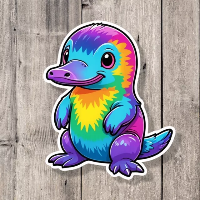Tie - Dye Platypus Vinyl Sticker Laptop Sticker Water Bottle Sticker ...
