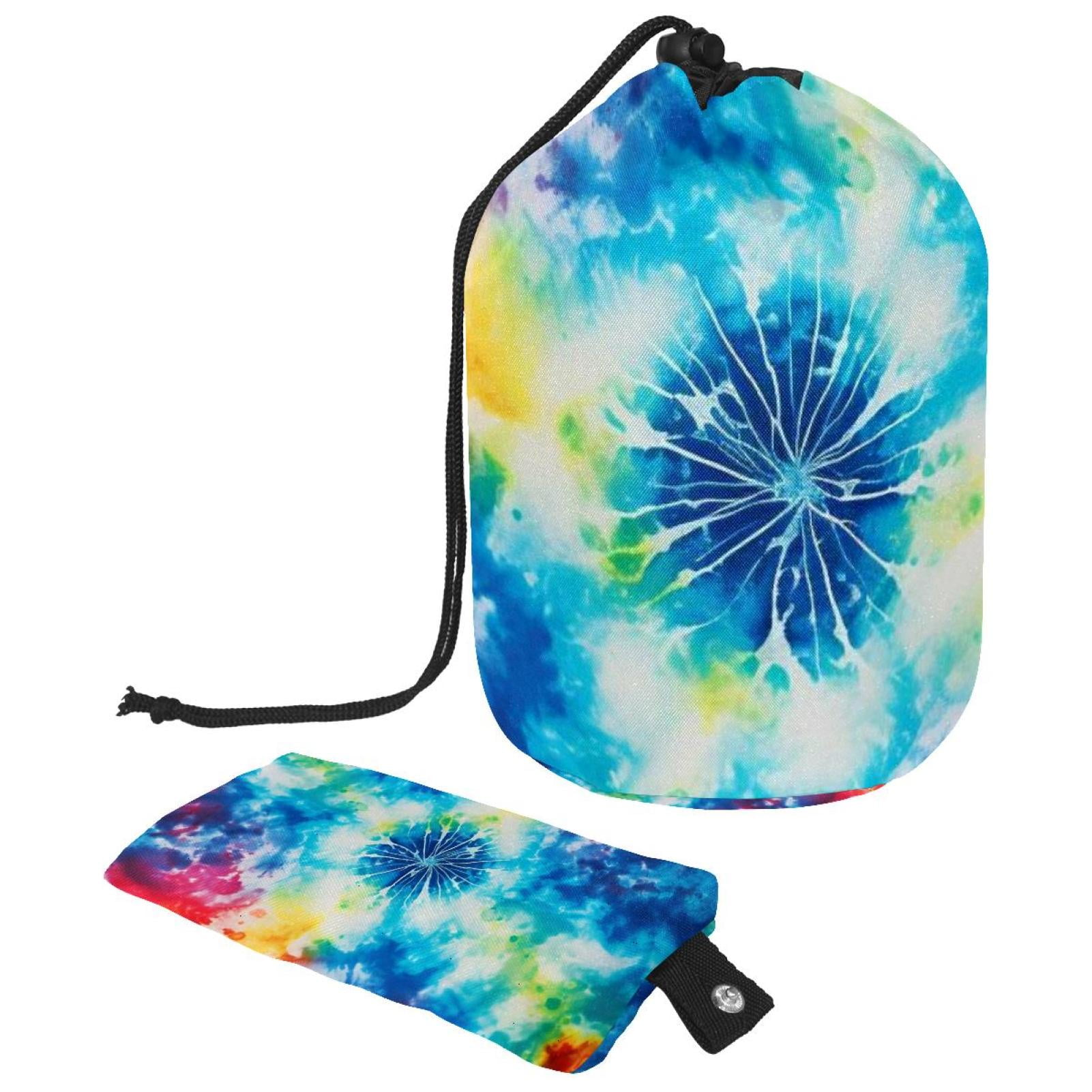 Tie Dye Portable Drawstring Foldable Travel Laundry Bag with Shower Bag ...