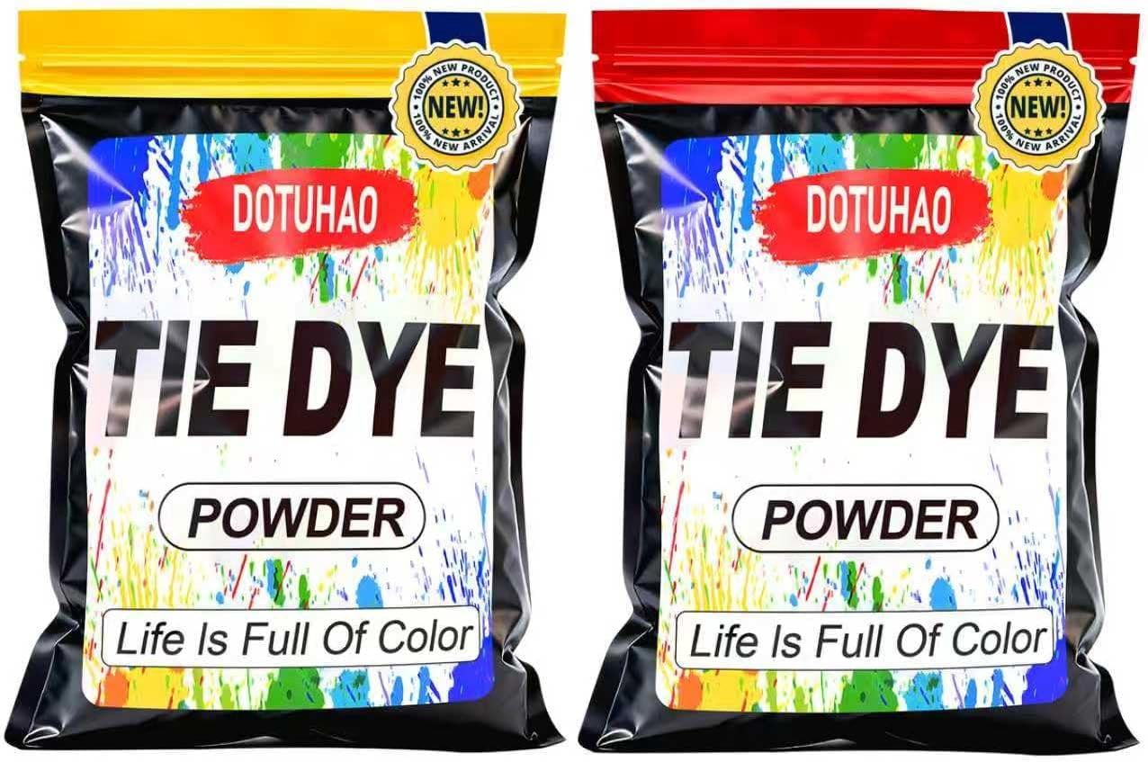 Tie Dye Powder Kit, Yellow & Red Colors Clothing Dye, Fabric Color Dye ...