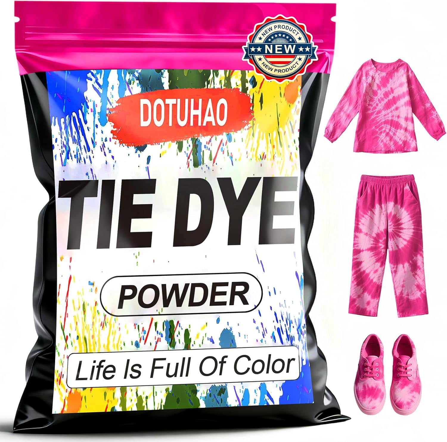 Tie Dye Powder, Rose Red Tie Dye for Clothes, Fabric Dye, Permanent ...