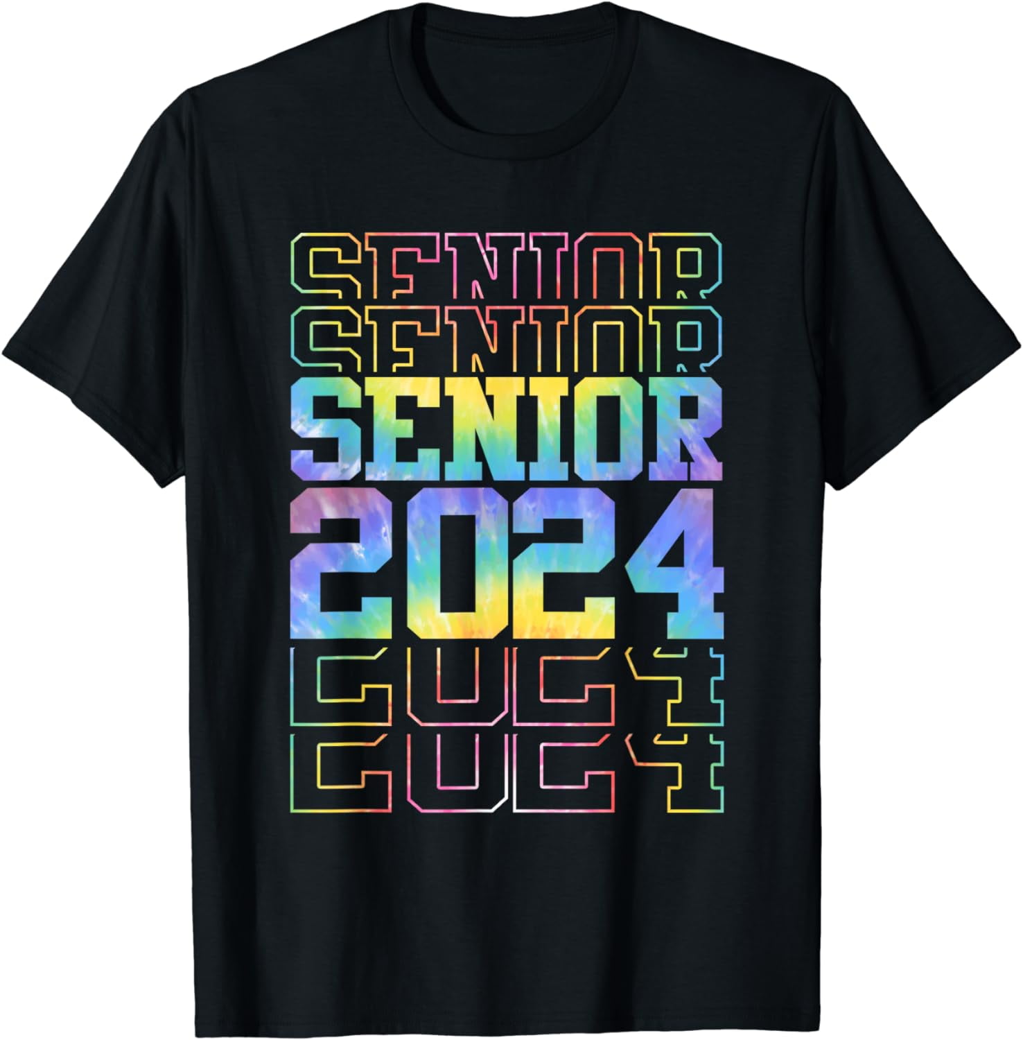 Tie Dye Senior 2024 Class Of 24 Graduation Boys Girls Kids T-Shirt ...