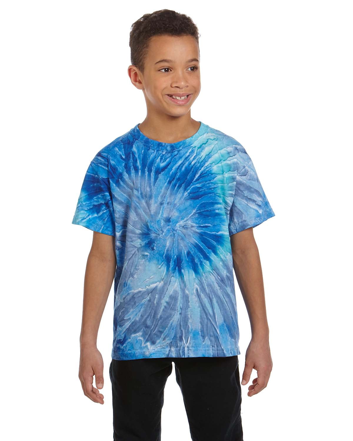 Tie Dye, Youth Cotton T-Shirt, Round Neck, Short Sleeve, Durable Fit ...