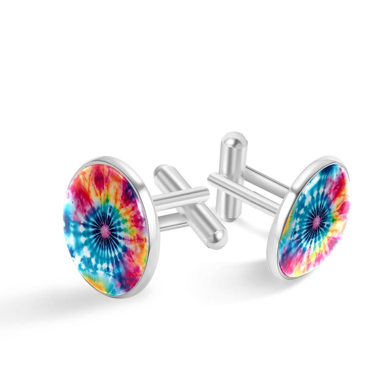 Tie Dye Stainless Steel Cufflinks for Formal Attire - Ideal for Shirts ...