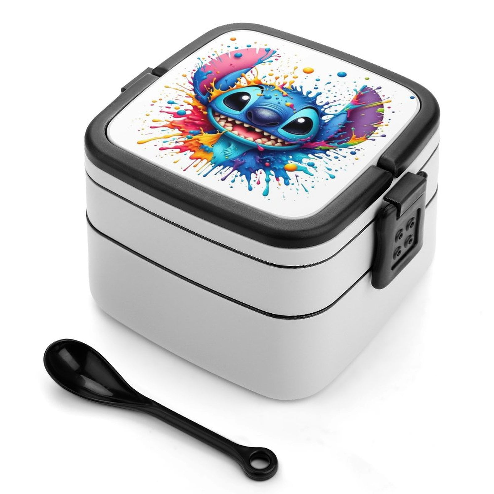 Tie Dye Stitch Lunch Boxes 1000 ML Double Layer Bento Box with Utensils ...