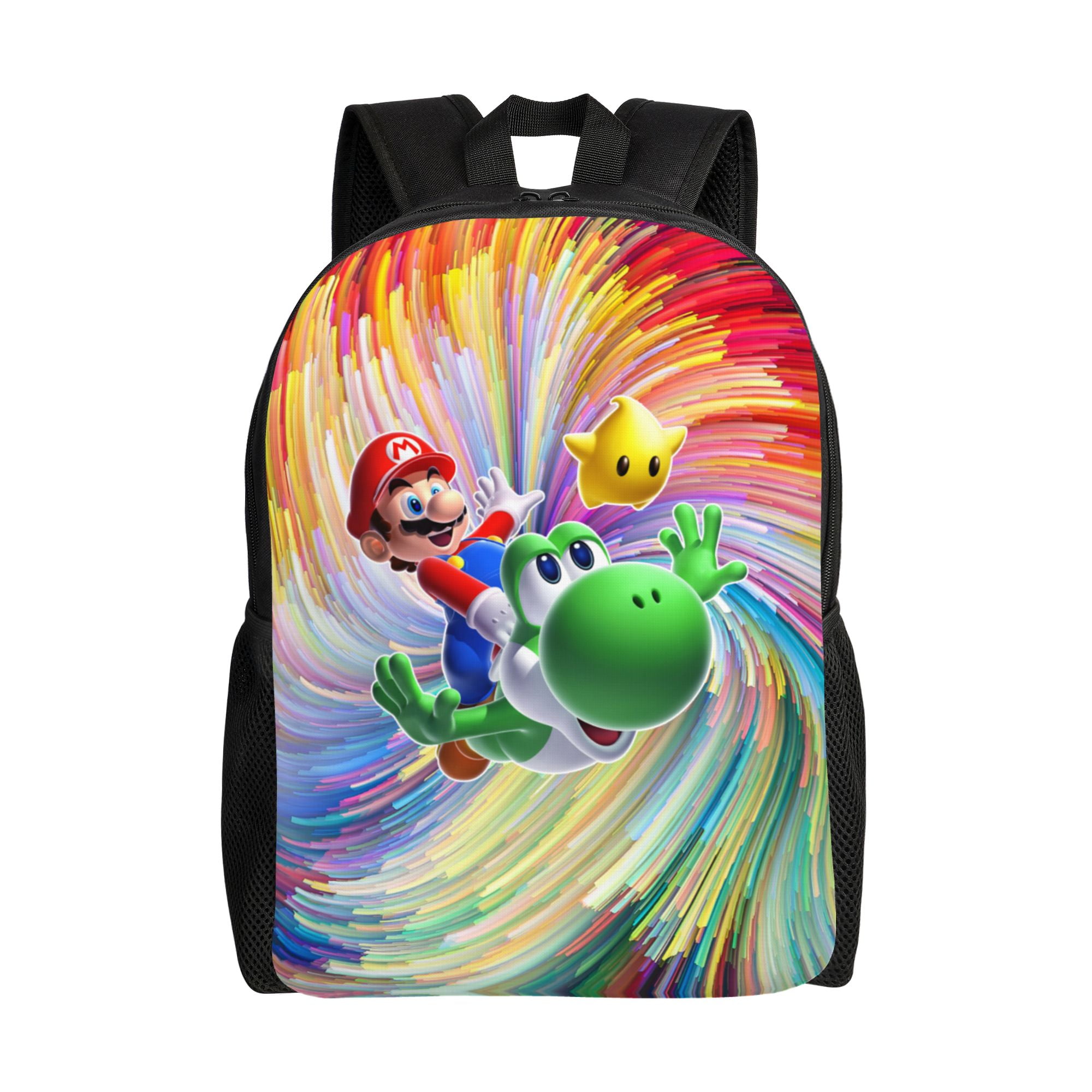 Tie Dye Super Mario Backpack for Adult Kids, Simple Lightweight Casual ...