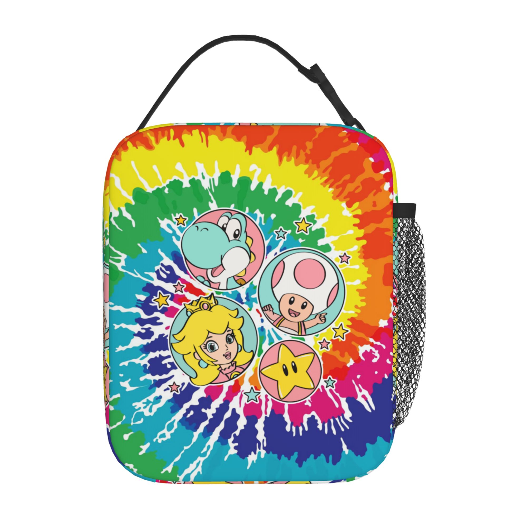 Tie Dye Super Mario Lunch Bag Box Insulated Tote Bag Cool Lunch Bags ...