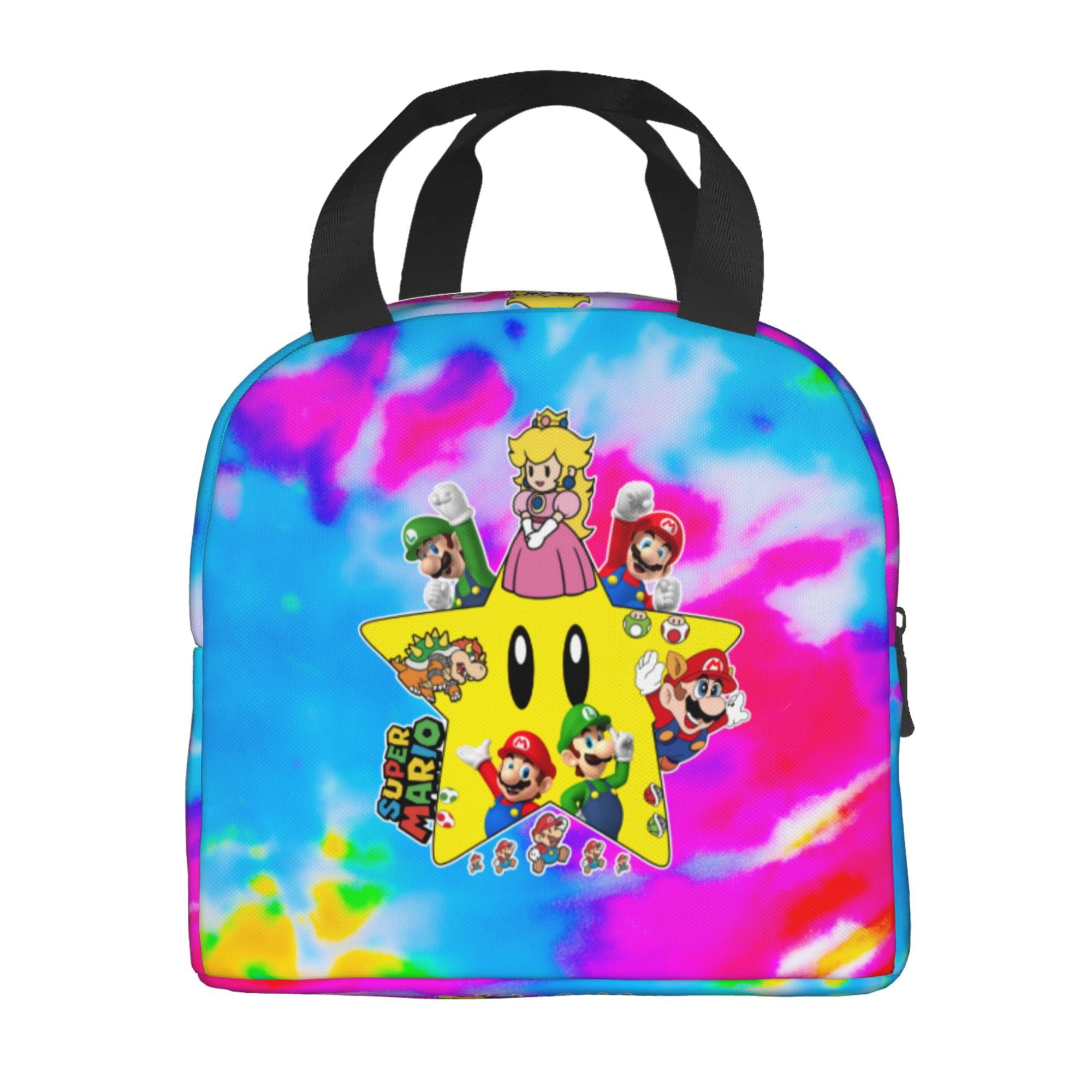 Tie Dye Super Mario Lunch Bag for Reusable Insulated Lunch Box for Work ...