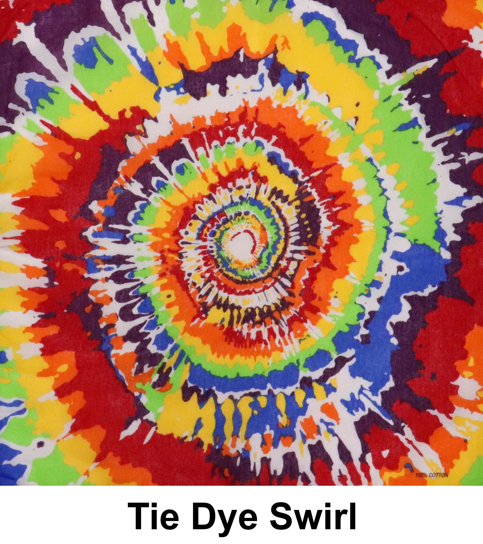 Tie Dye Swirl Designs Cotton Bandana (22 inches x 22 inches) - Walmart.com