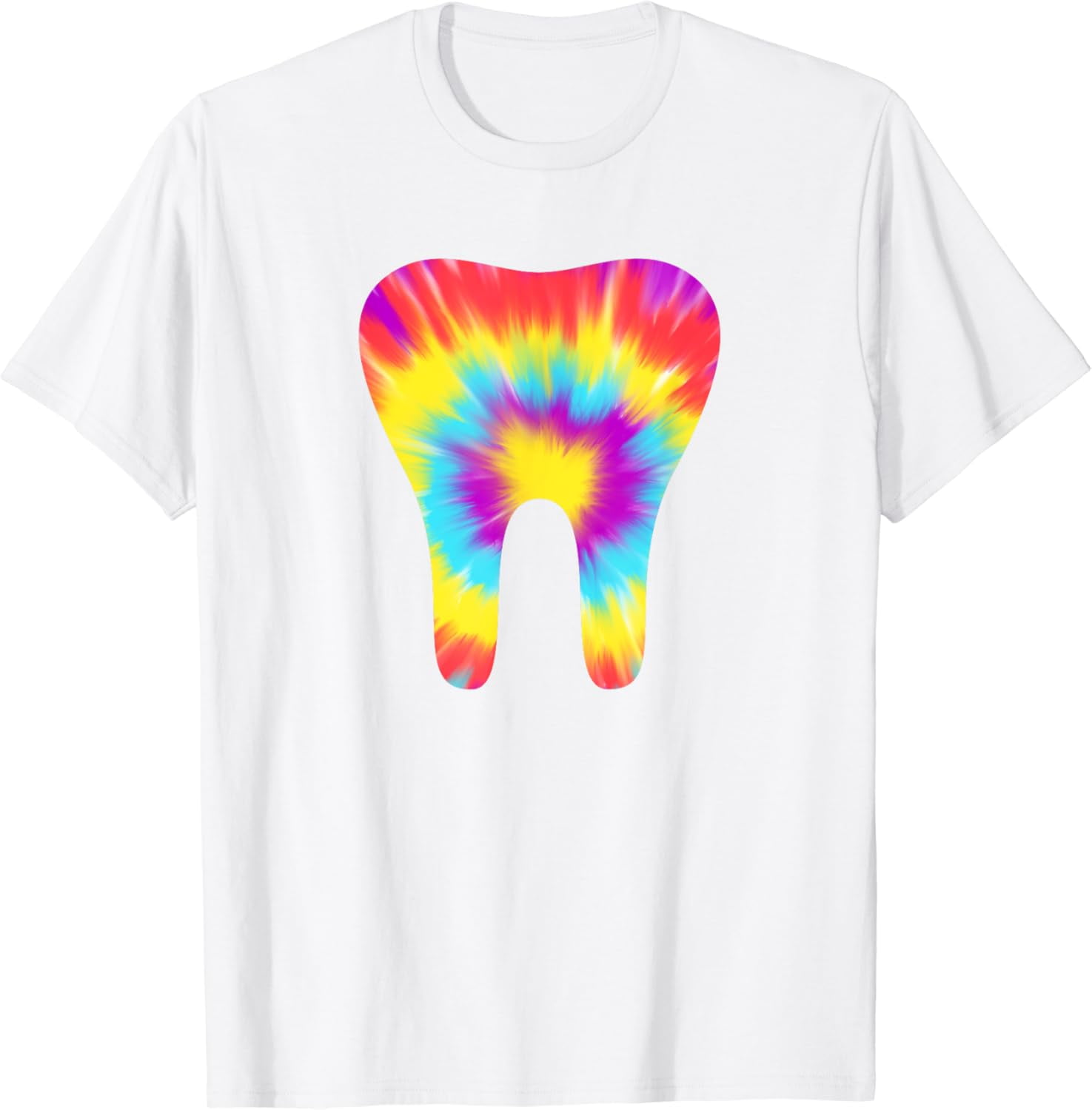 Tie Dye Tooth 60s Dentist Dental Hygiene Assistant Funny T-Shirt ...