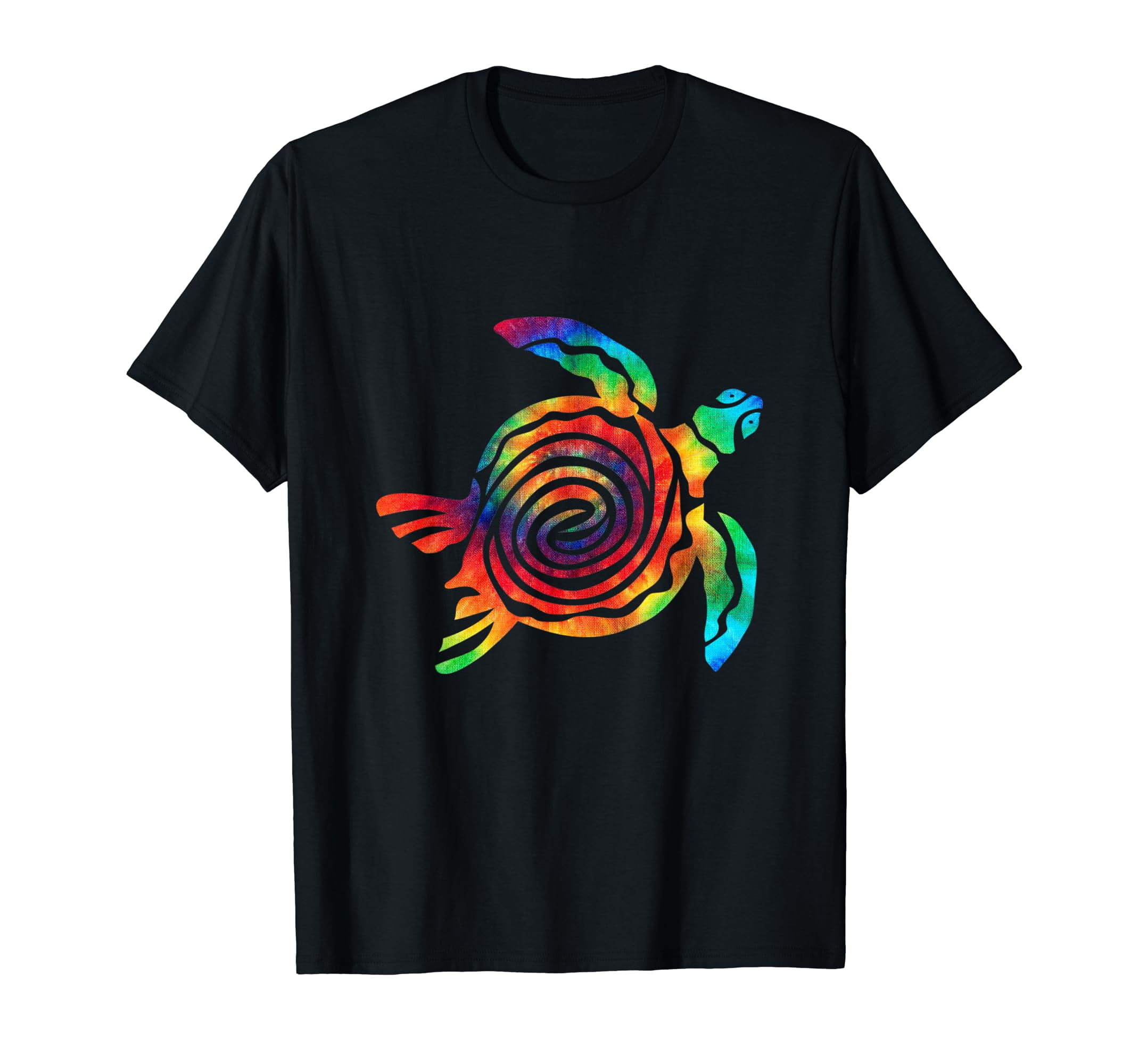 Tie Dye Turtle Ocean Animals Tie Dyed T Shirt T-Shirt Black Tee ...