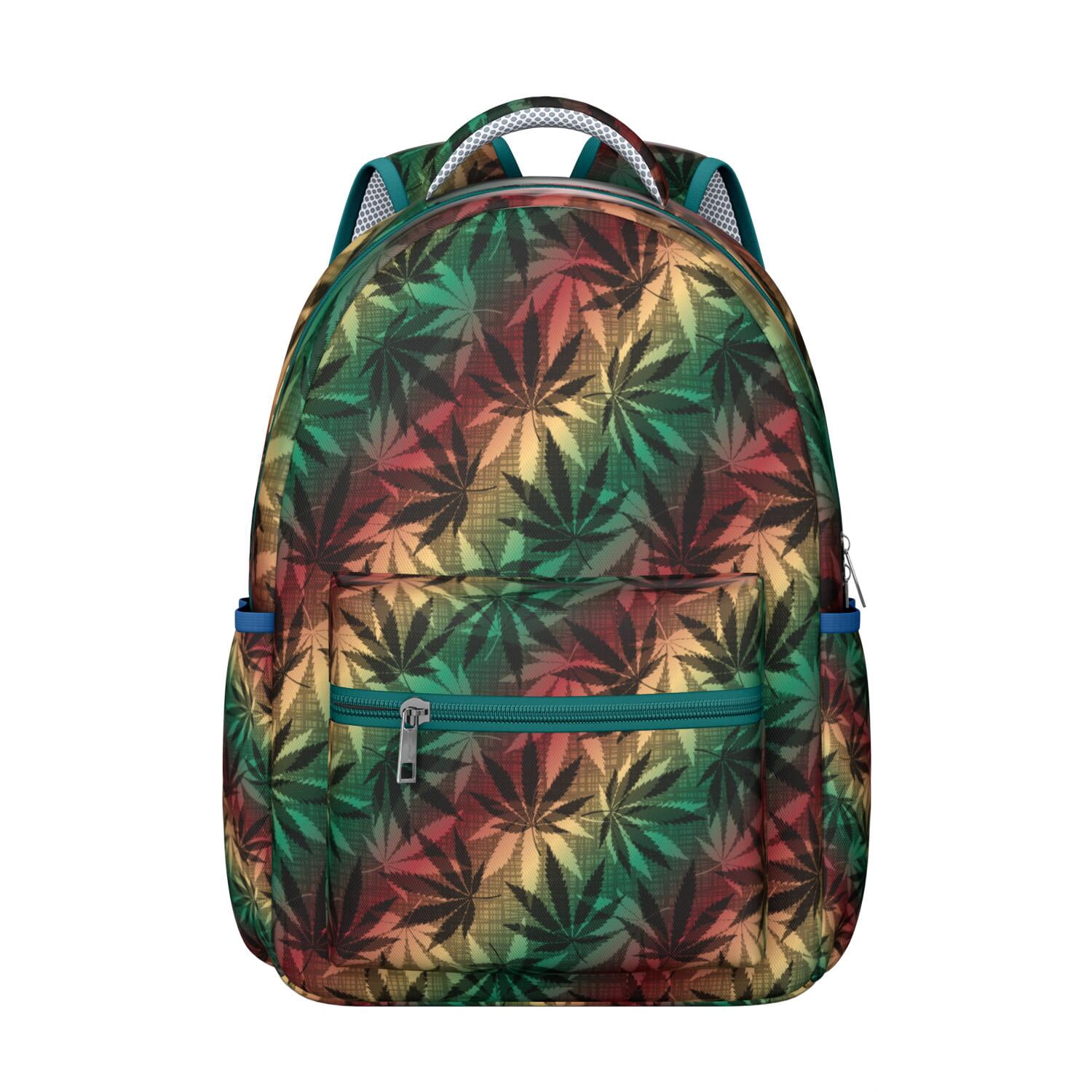 Tie Dye Weed Backpack Psychedelic Marijuana Leaf Glow in the Dark ...