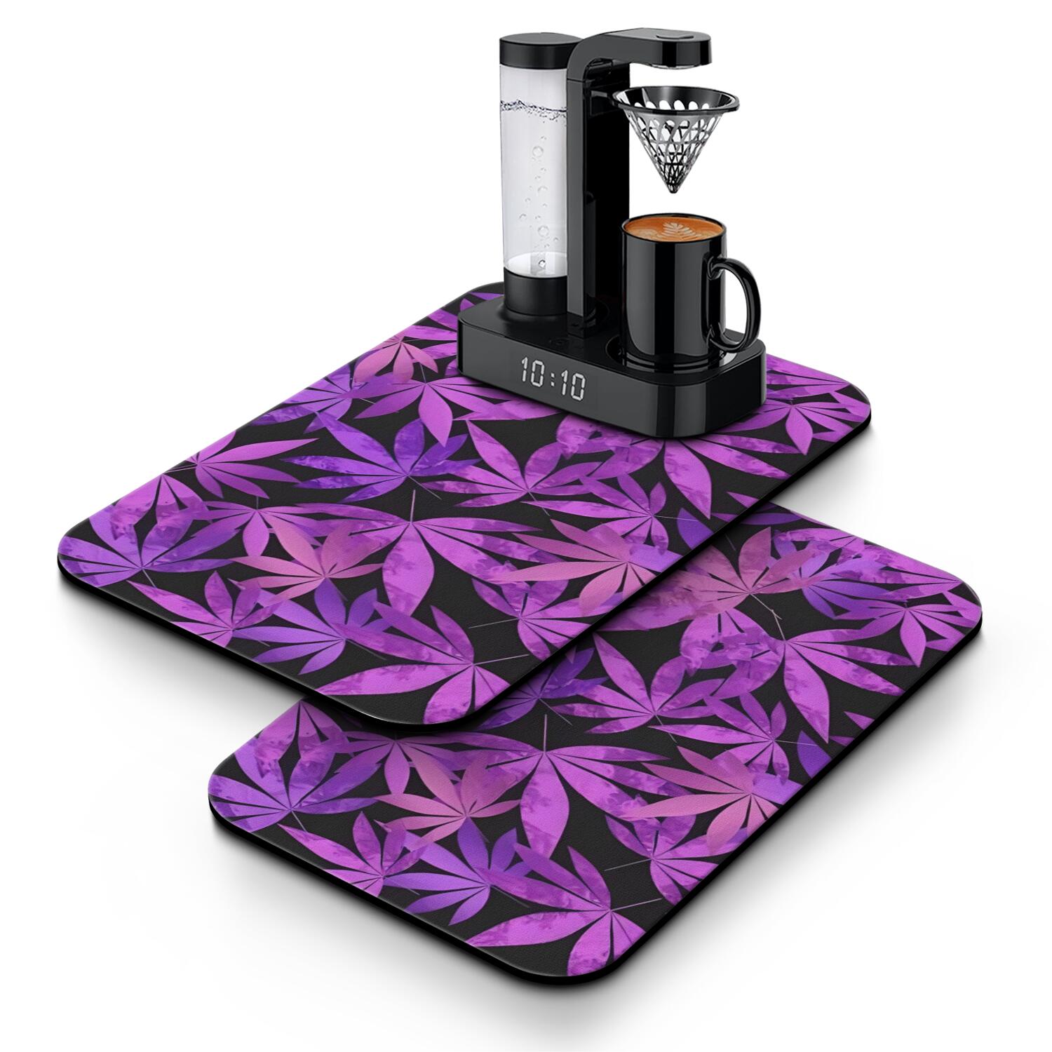 Tie Dye Weed Dish Drying Mat, Diatom Mud Coffee Bar Mat with Marijuana ...