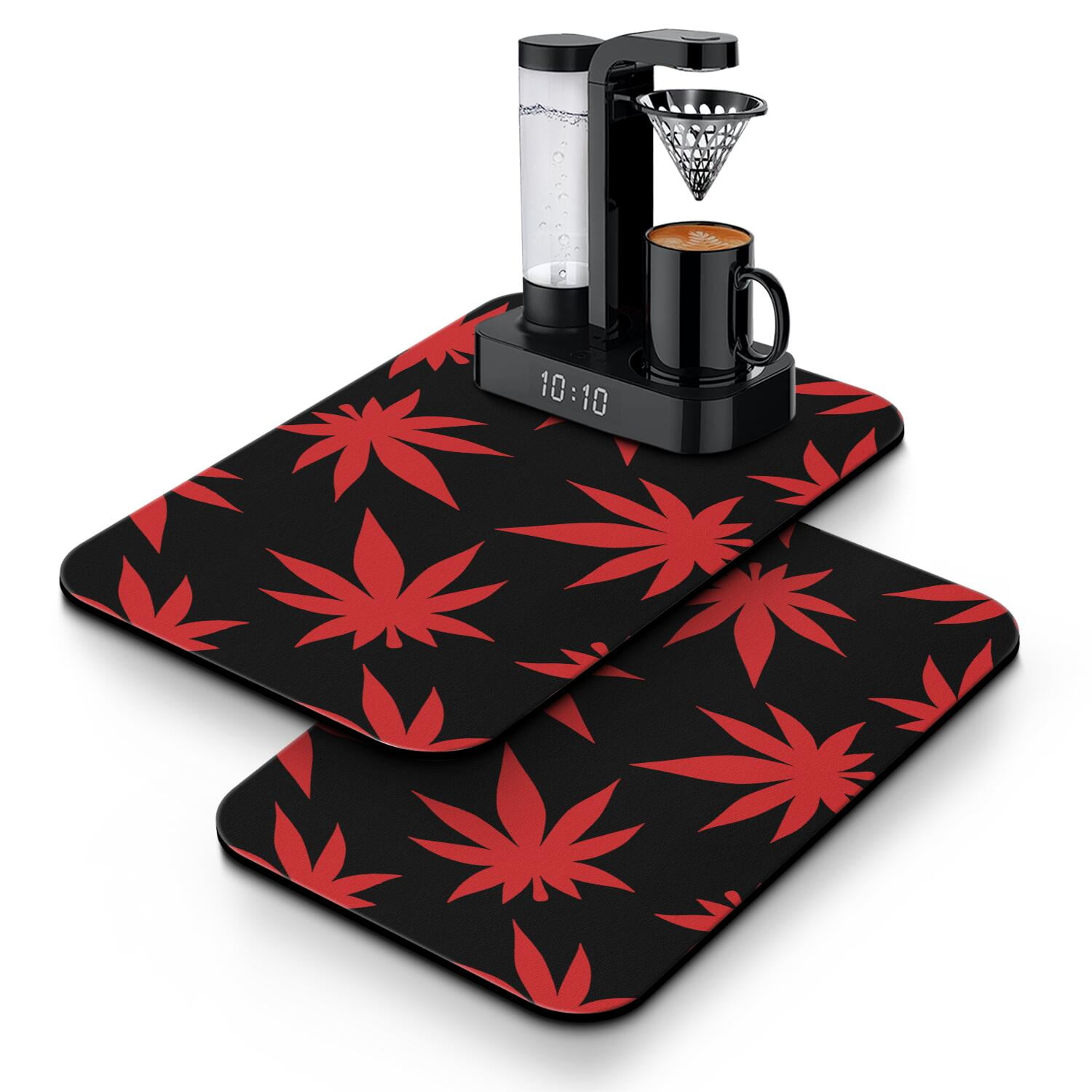 Tie Dye Weed Dish Drying Mat, Diatom Mud Coffee Bar Mat with Marijuana ...