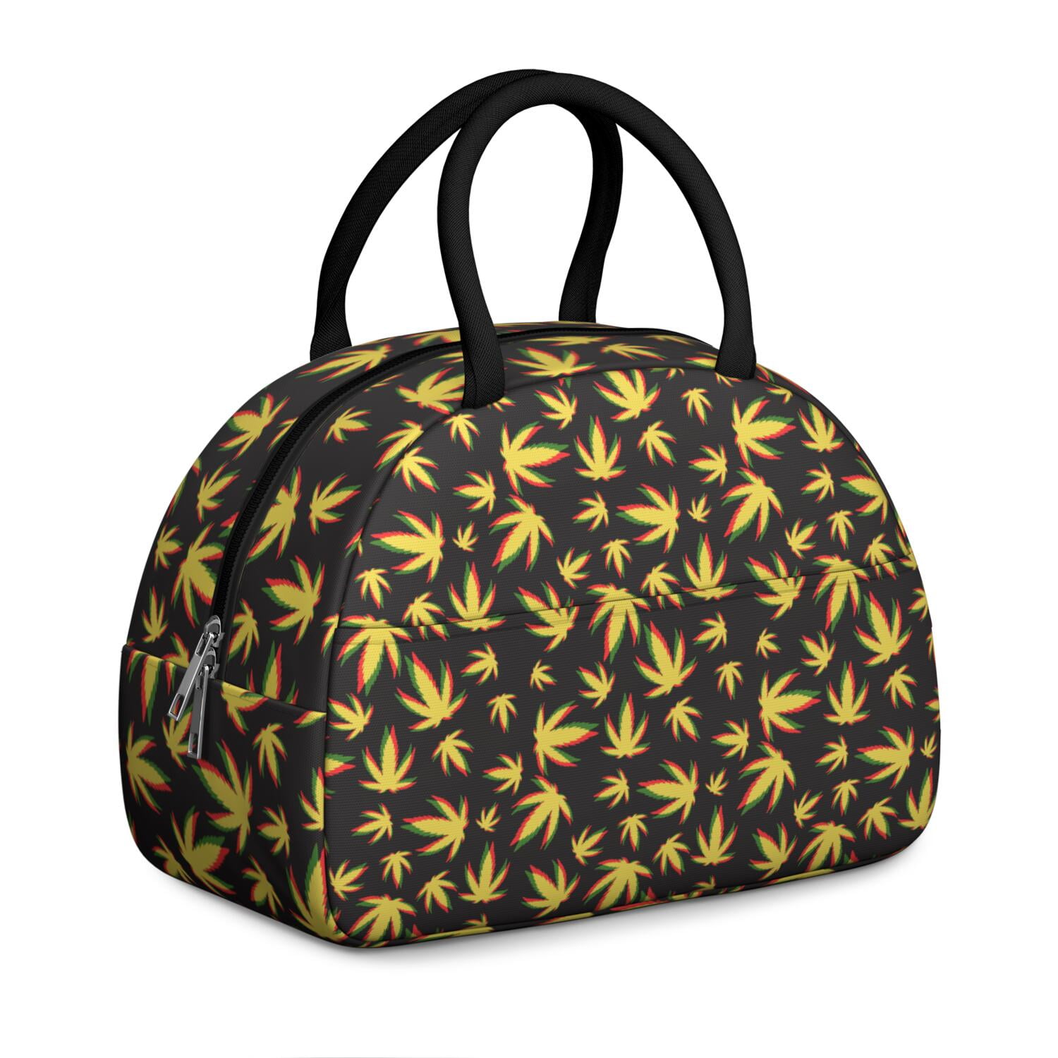 Tie Dye Weed Leaf Insulated Lunch Box – Large Cooler Tote Bag for Women ...