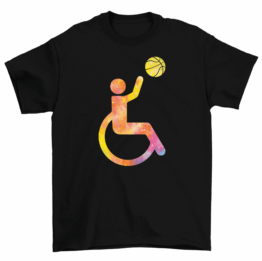 Tie Dye Wheelchair Playing Ball Handicap Symbol T-Shirt Men Women ...