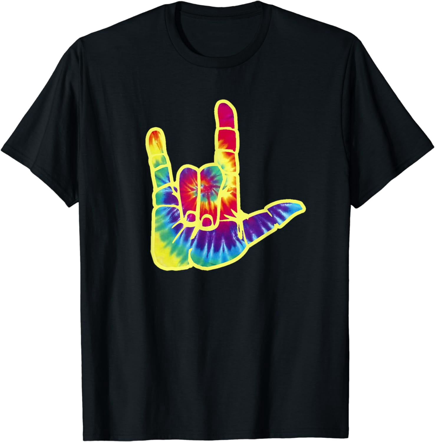 Tie Dyed ASL I Love You Sign Language T-Shirt - Walmart.com