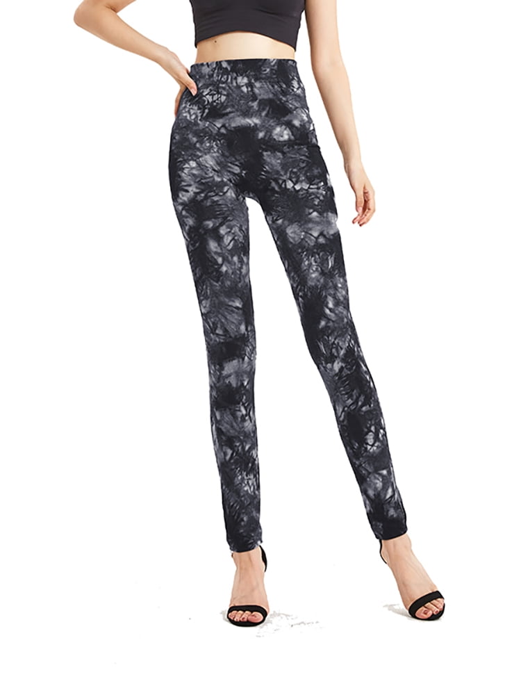 Tie Dyed Print Jeggings Elegant Women Clothes Casual High Waist Elastic ...