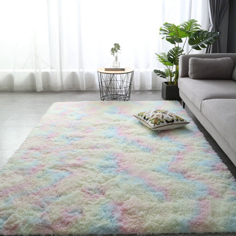 Tie-Dyed Soft Shaggy Rugs Fluffy Carpets, Luxury Modern Indoor Home ...