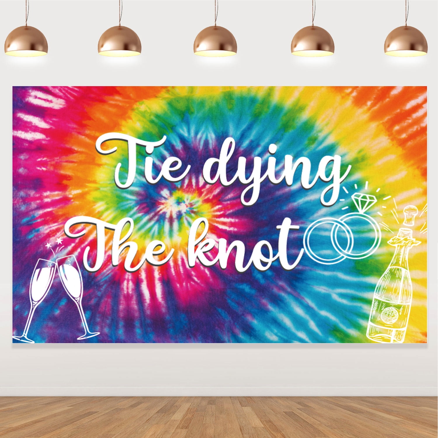Tie Dying The Knot Bachelorette Backdrop Party Decorations, Tie Dye ...