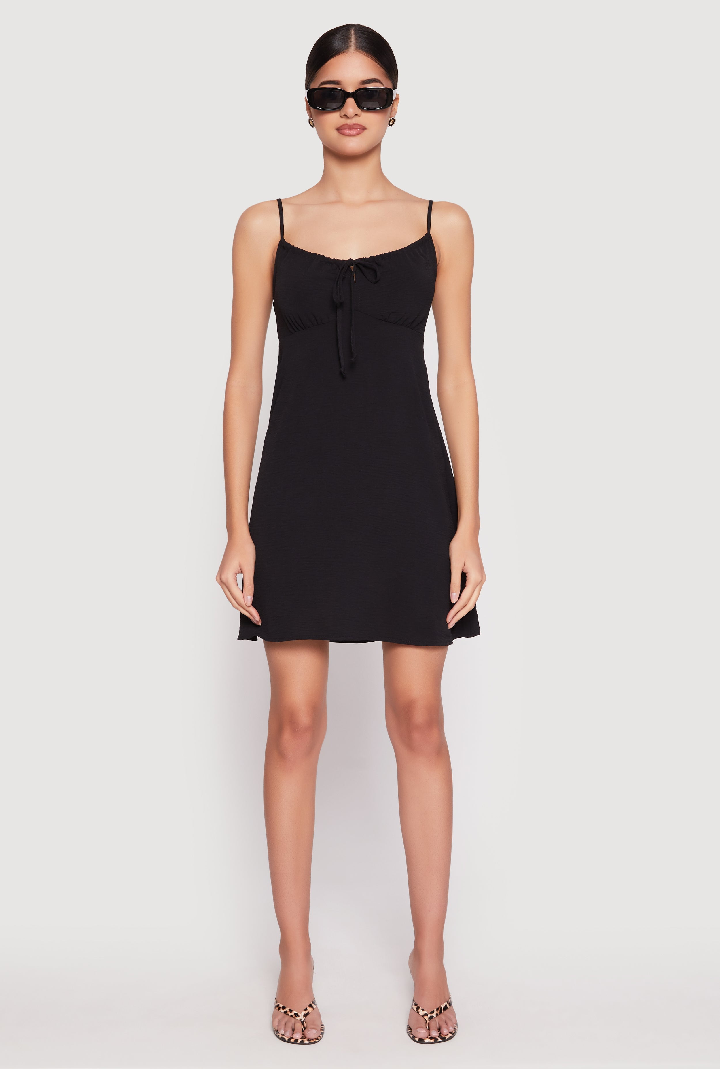 Womens Tie Front Keyhole Cami Dress - Walmart.com