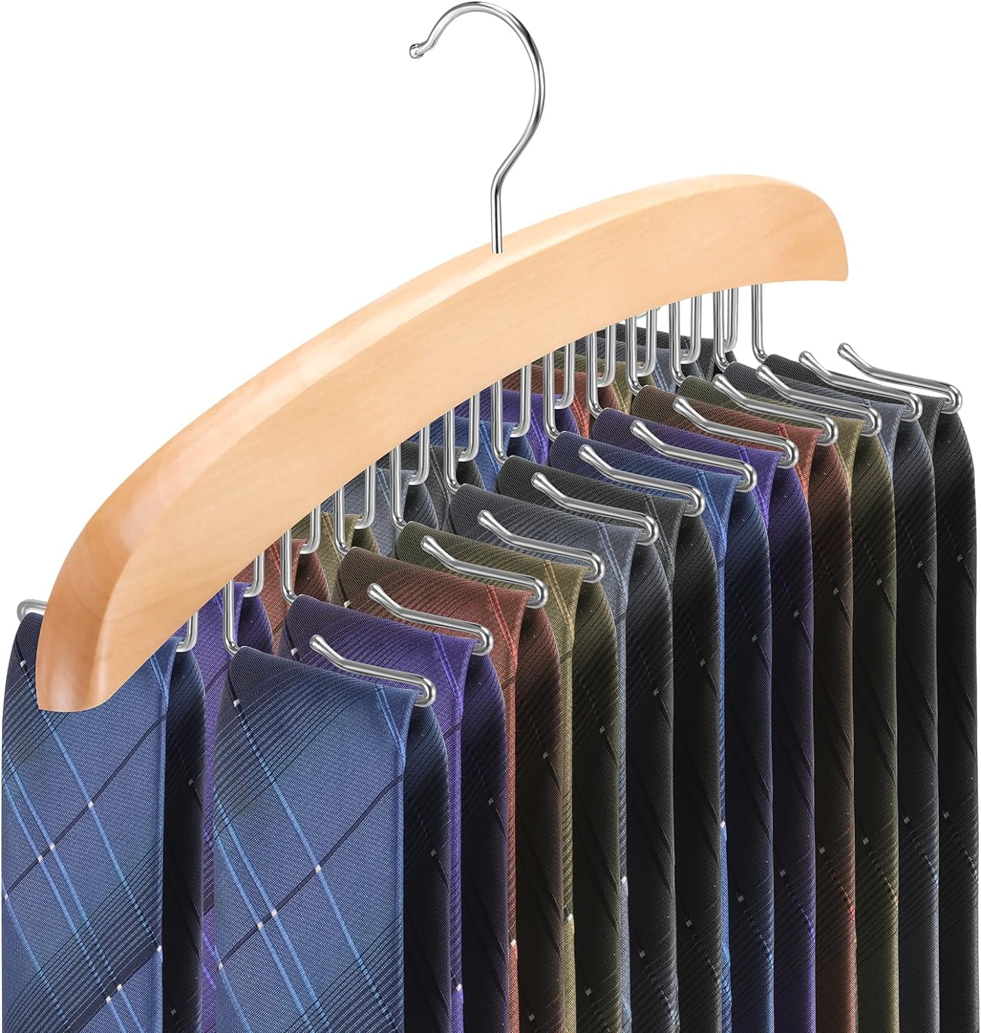 Tie Rack Hanger for Closet,360 Degree Rotating Tie Holder Organizer ...