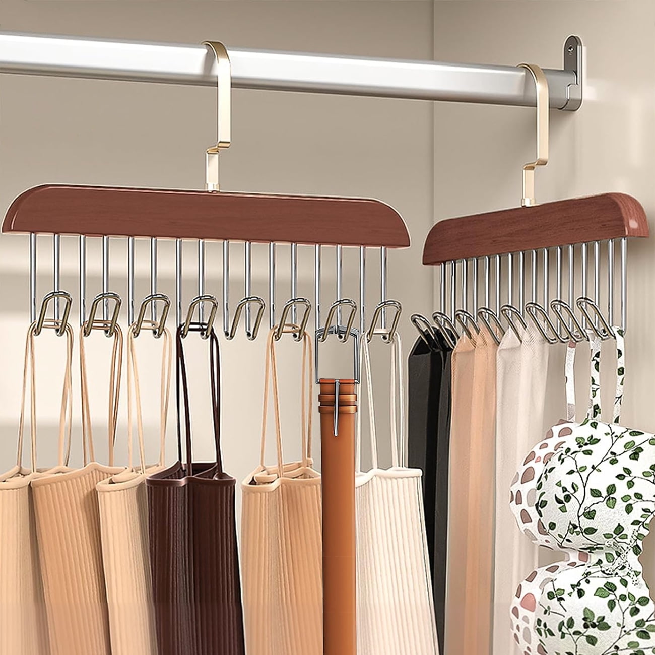 Tie Rack Tank Tops Hangers Bra Hanger with Upgraded 360 Rotating Metal ...