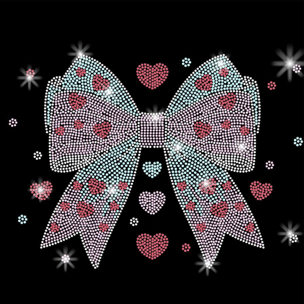 Tie Rhinestone Iron on Transfer Applique DIY Transfer Decal Pink Blue ...