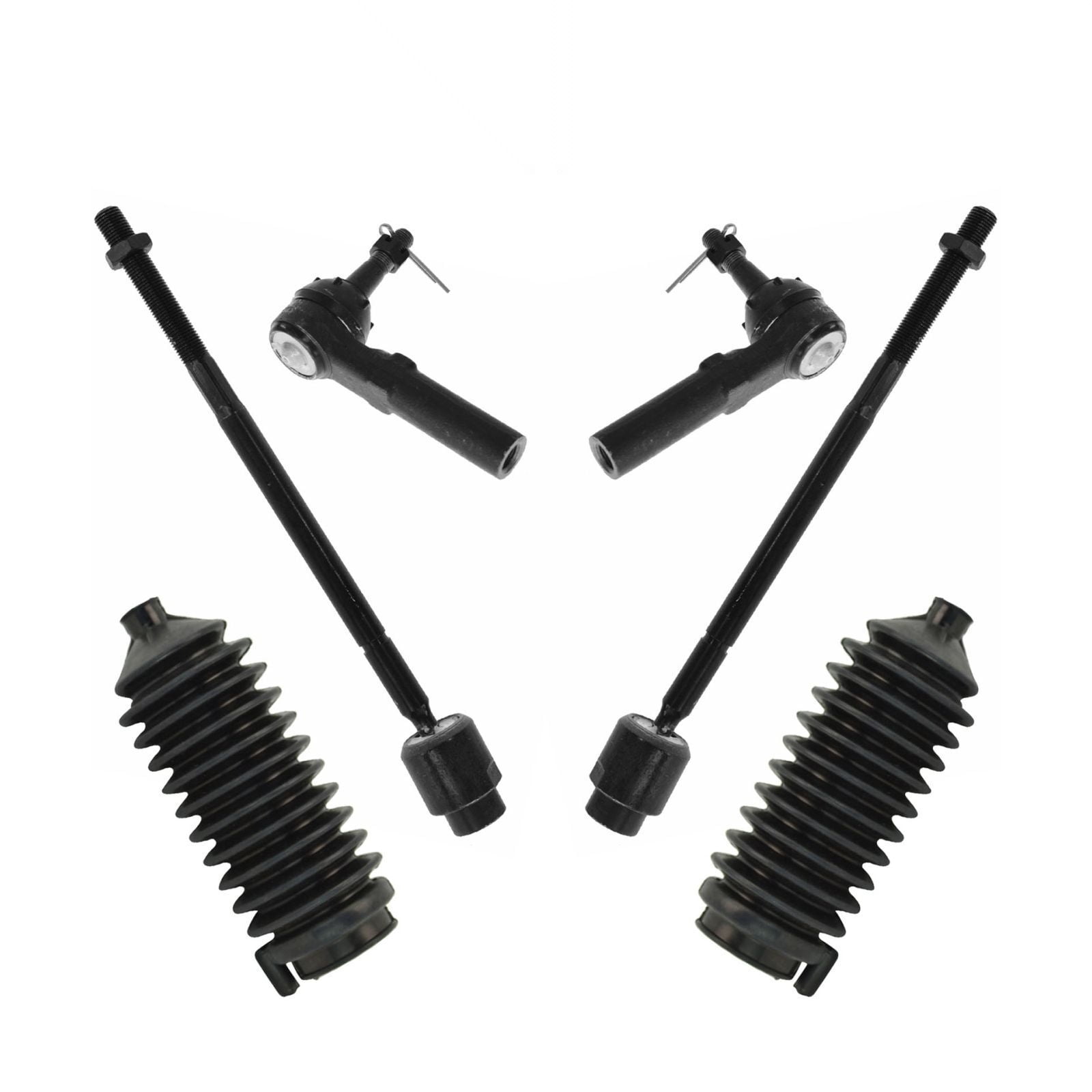 Tie Rod End Inner & Outer w/ Rack Boot Bellow Kit (6-Piece Set) for ...