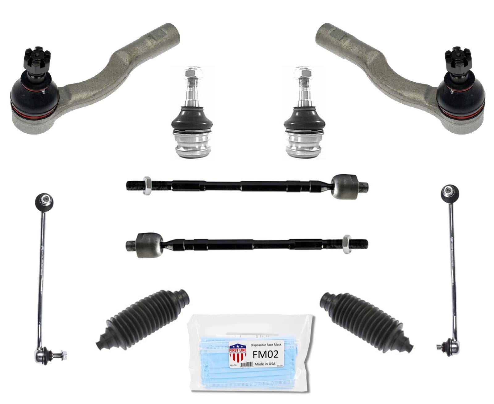 Tie Rods Ball Joints Sway Bar Links Chassis Kit 2015-2019 Subaru ...