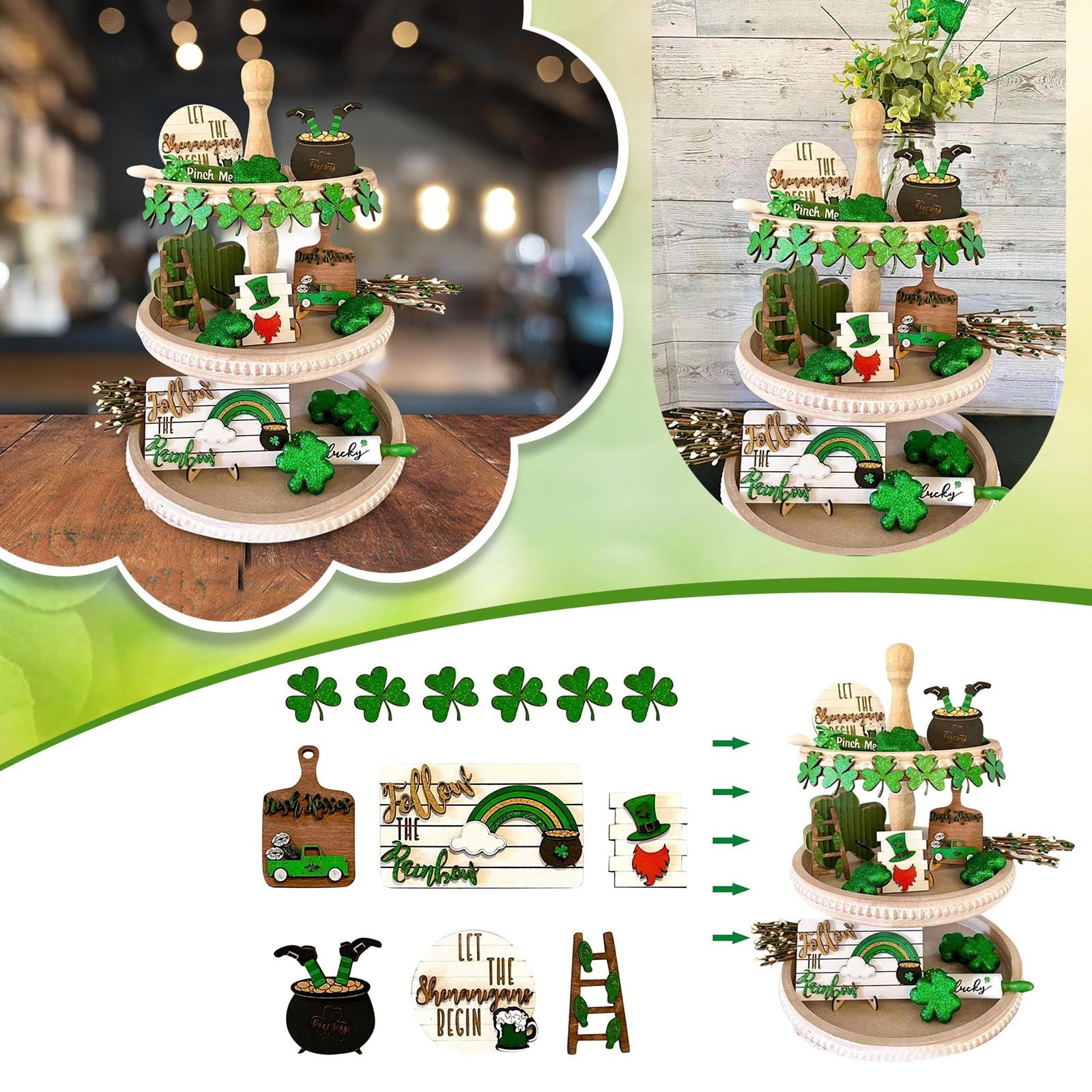 Tie Stand Decorative Dining Table Centerpieces Wooden 3 Tie Tray Stand ...