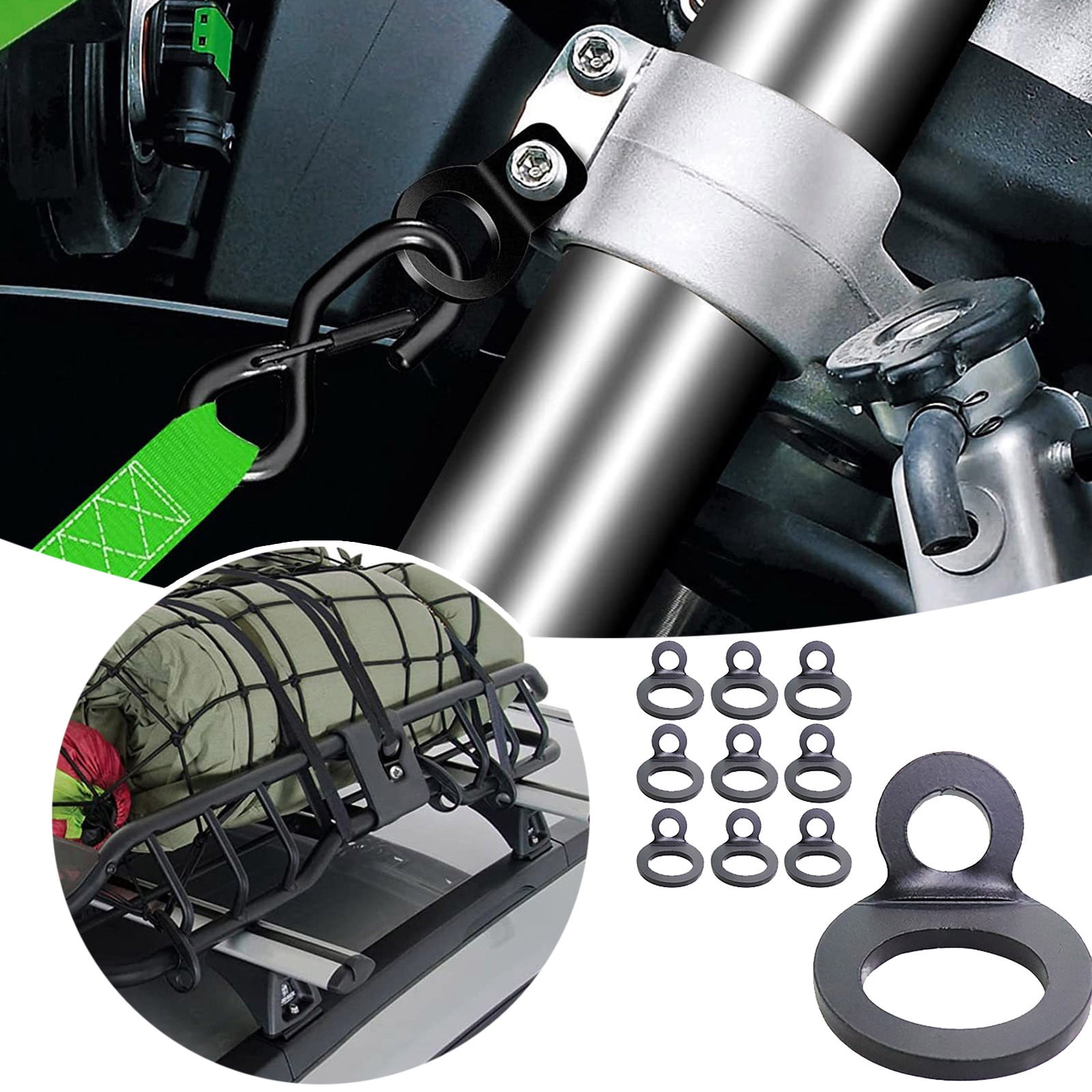 Tie Down Strap Rings Tie Down Hooks Stainless Steel Rings With Black ...