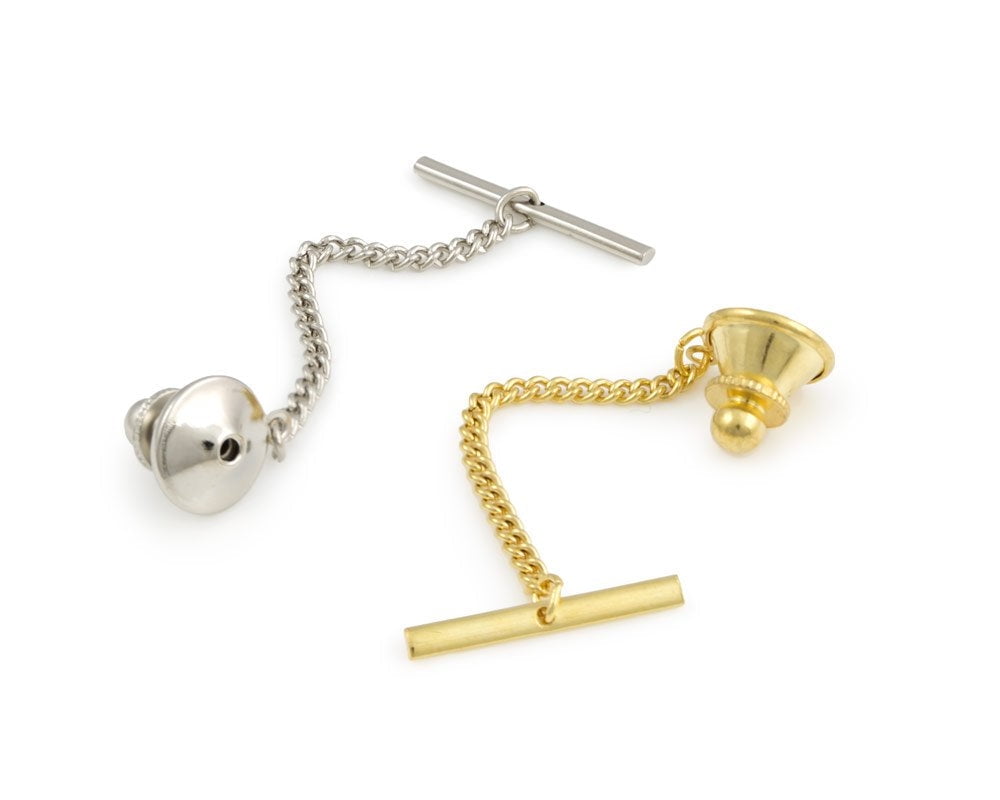 Tie Tack Clutch with Chain Assortment - One Silver Color & One Gold ...